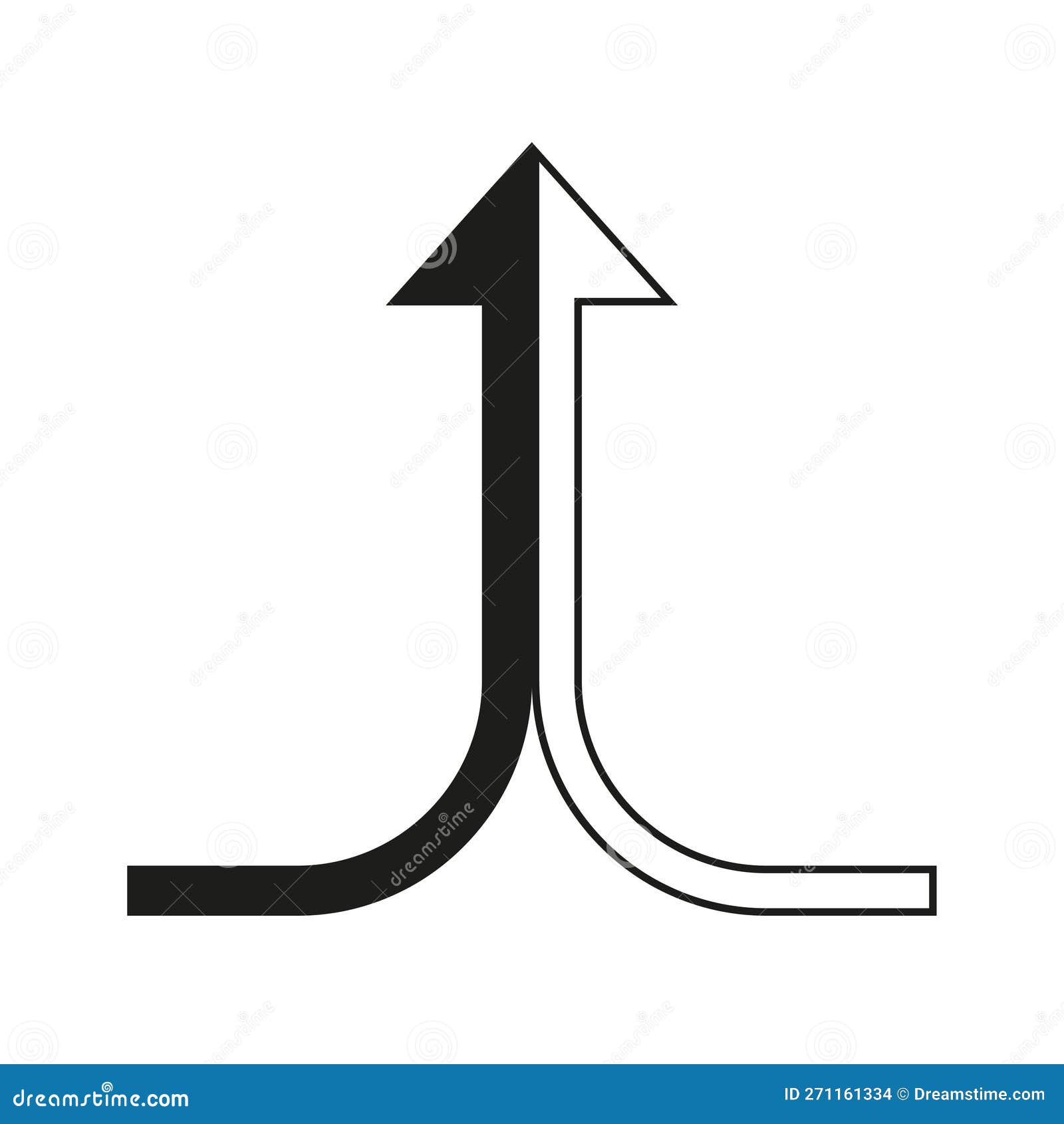 Flat Set with Two Arrows in One. Teamwork Concept. Vector Illustration ...