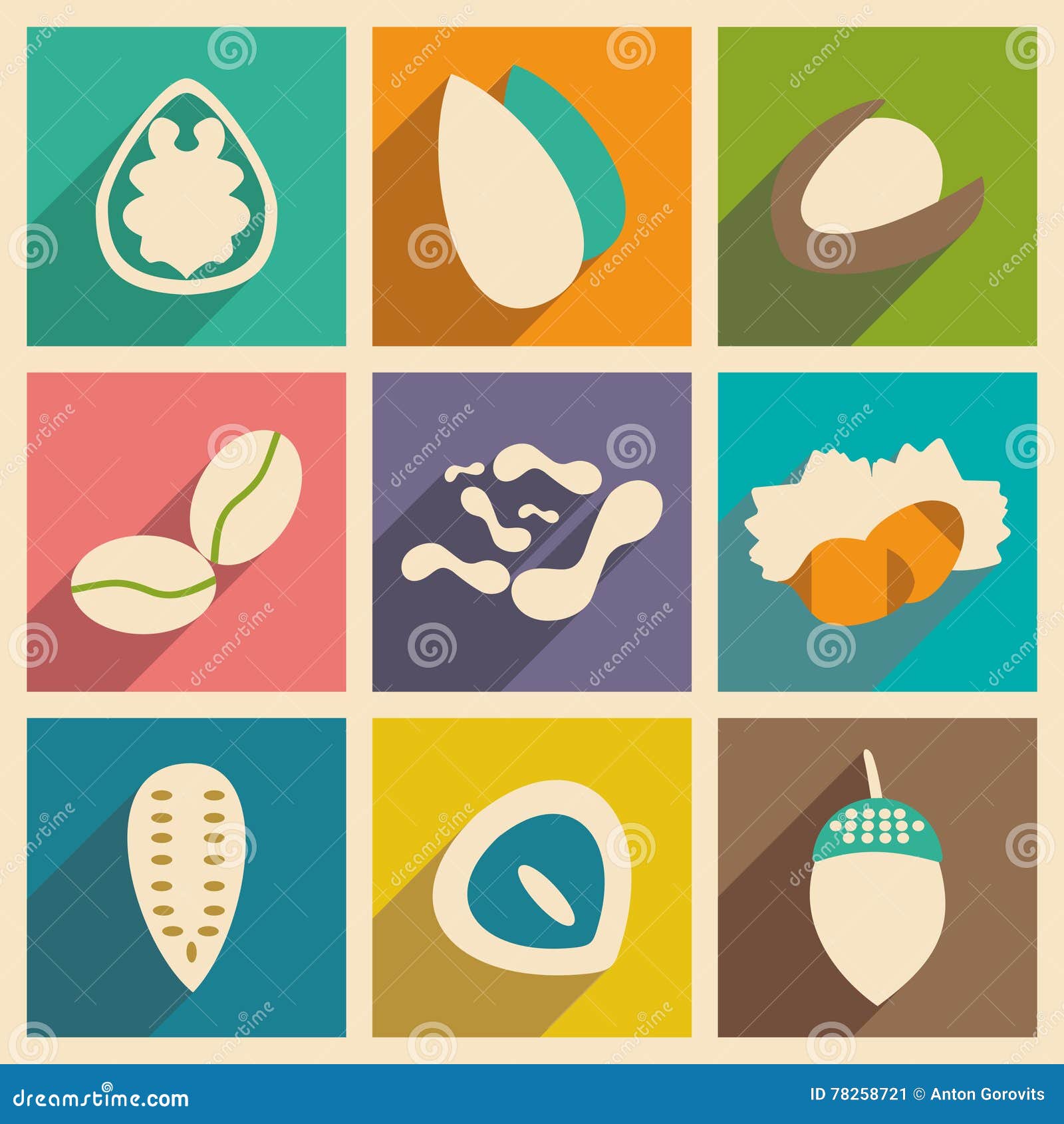 15 Nuts Icons - This Collection Includes Illustrated Types Of Nuts With ...