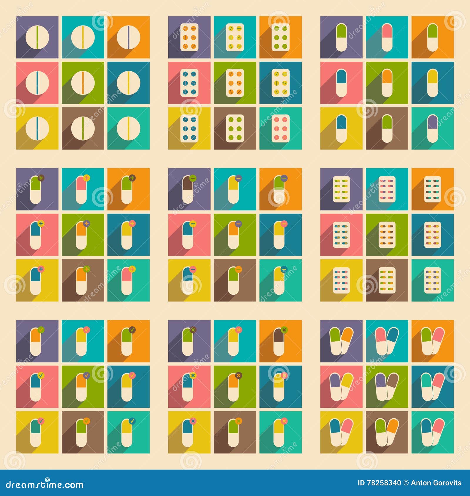 Flat with Shadow Concept and Mobile Application Pharmaceutical Drugs ...