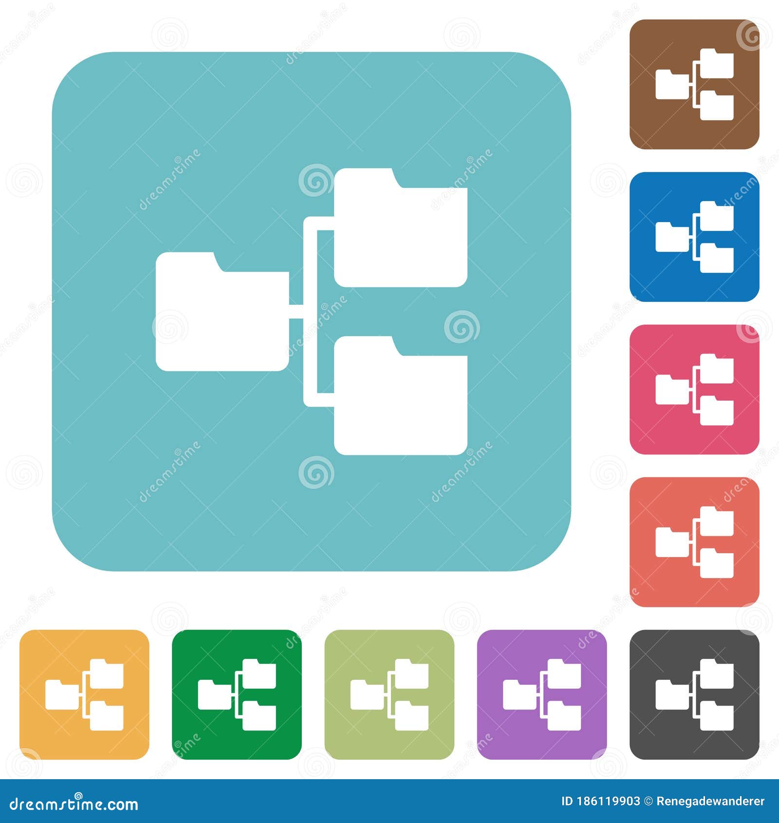 Flat Shared Folder Logo And Visiting Card Template. Busienss Concept ...