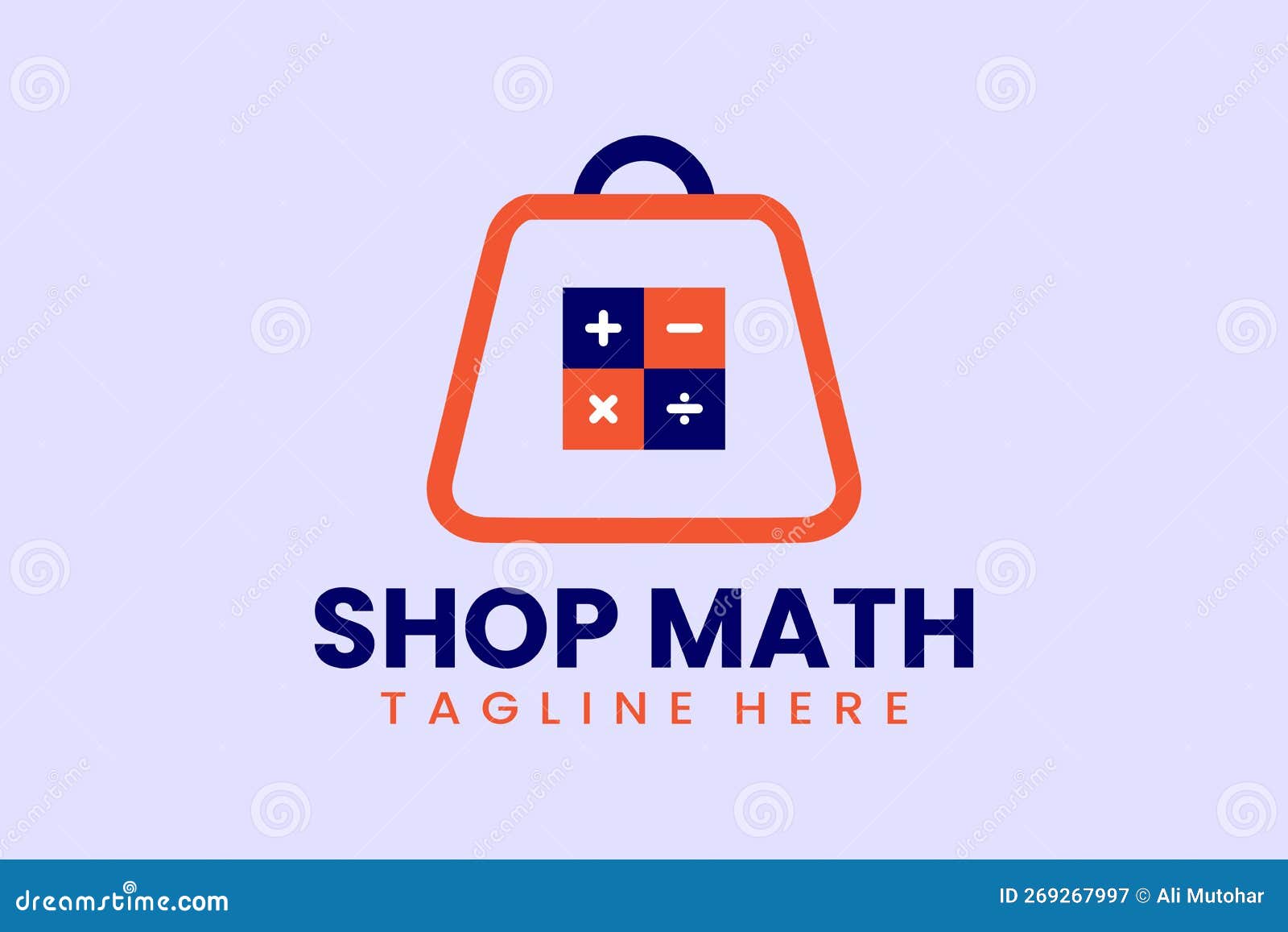 Flat Shop Mathematics Logo Template Vector Design Stock Vector ...
