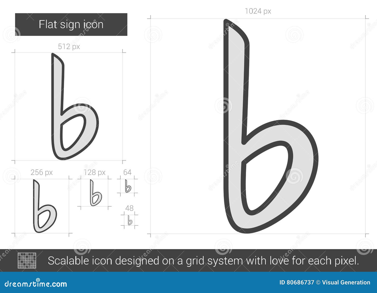 Flat sign line icon. stock vector. Illustration of background - 80686737