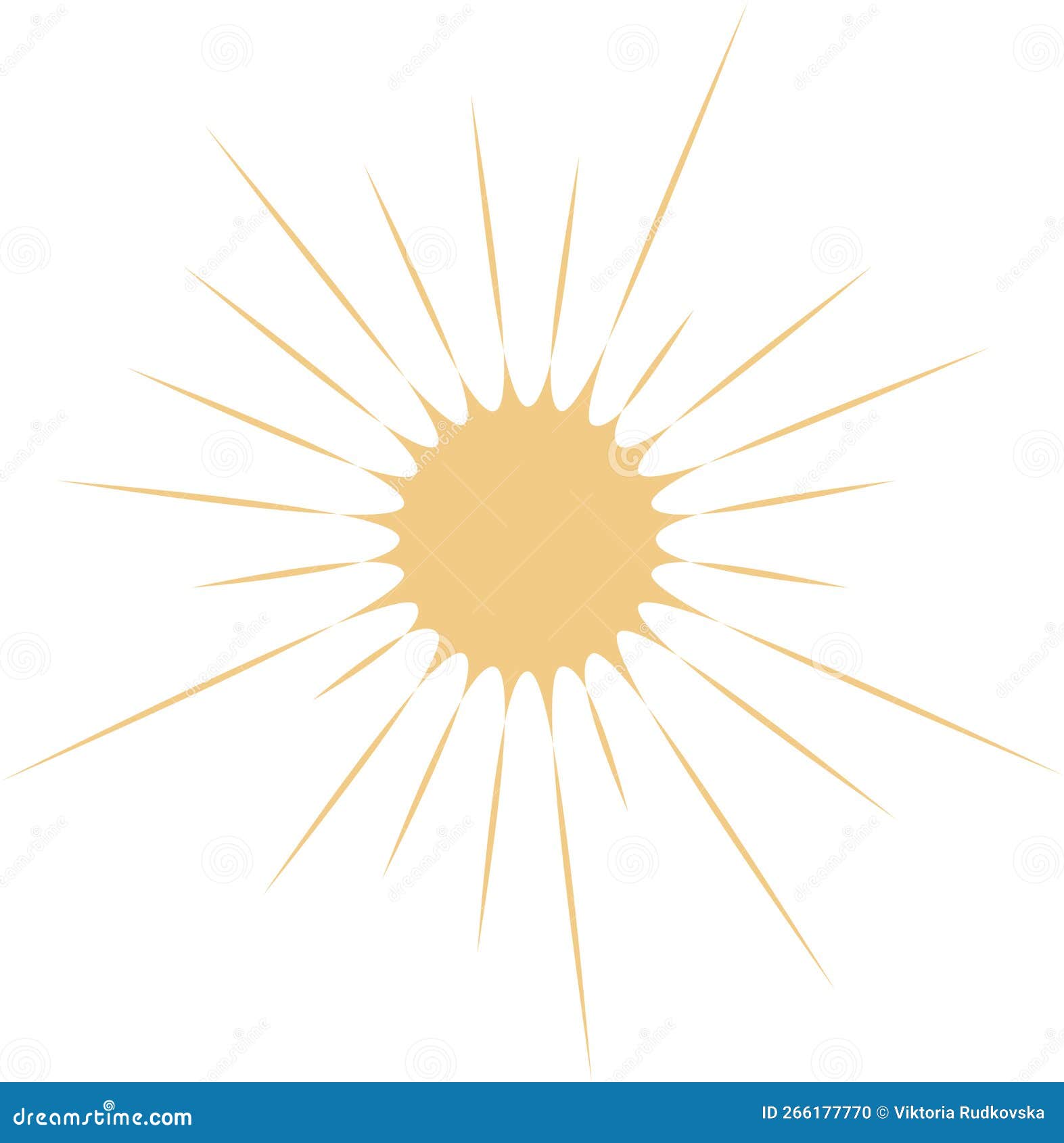 Flat Sign-sun with Divergent Rays. Stock Vector - Illustration of heat ...