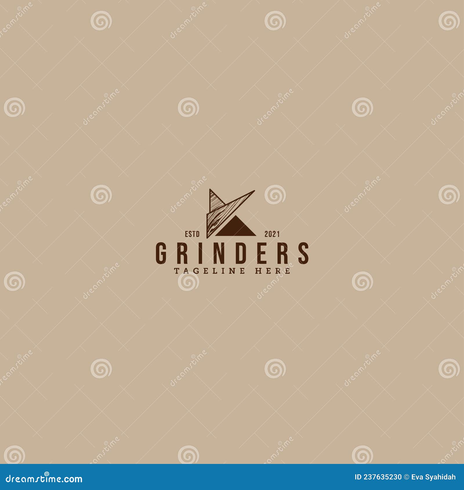 Grinders Logo Design With Editable Slogan. Branding Book And Business ...