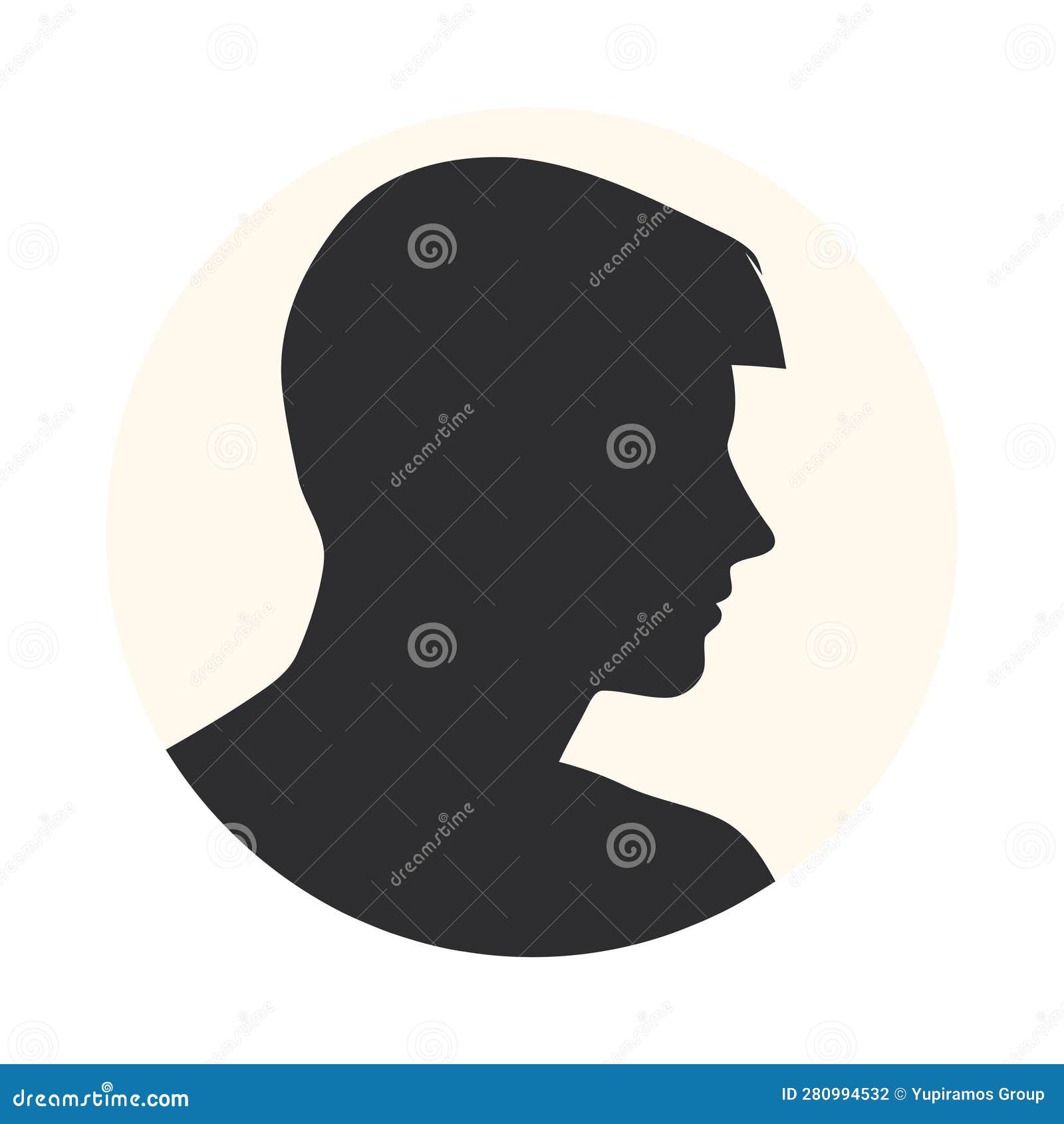 Flat Silhouette Icon of a Young Adult Stock Vector - Illustration of ...