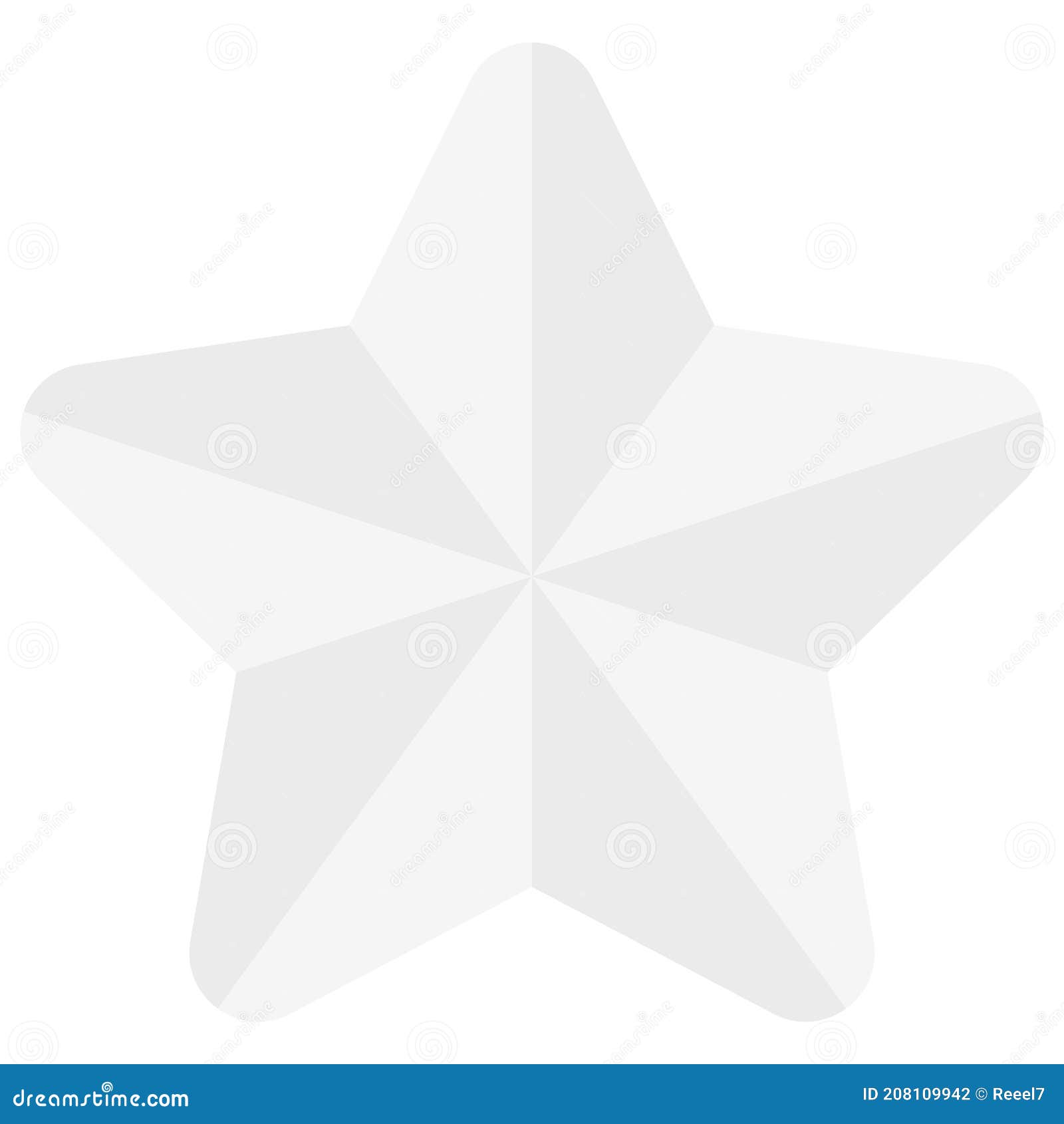 Flat Silver Rounded Star Icon. Stock Vector - Illustration of gray ...