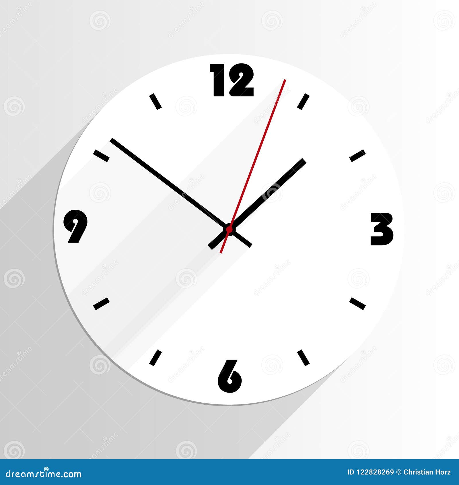 Flat Simple Analogue Wall Clock Stock Vector - Illustration of sign ...