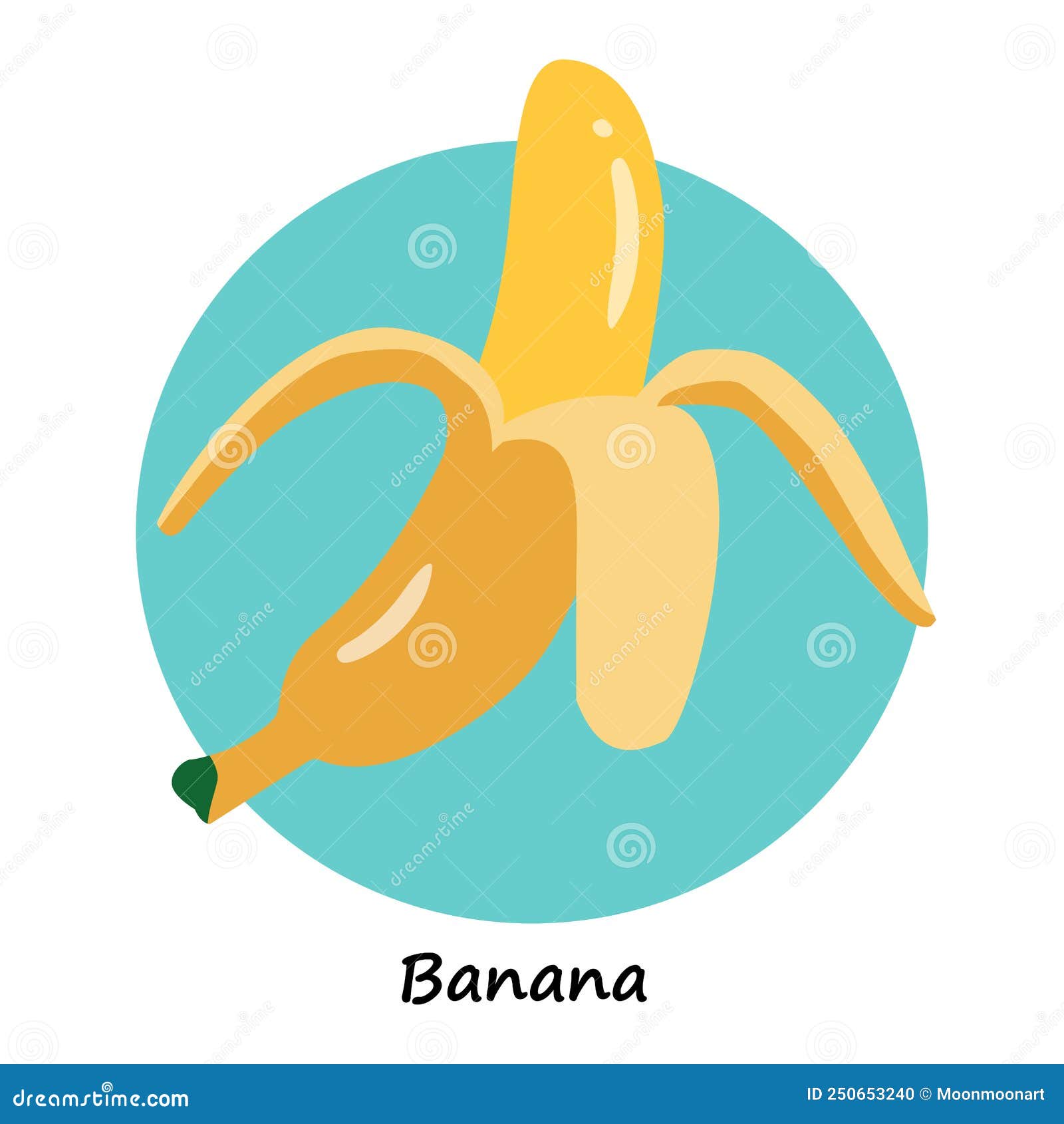 Flat Simple Banana Illustration. Vector Image. Stock Vector ...