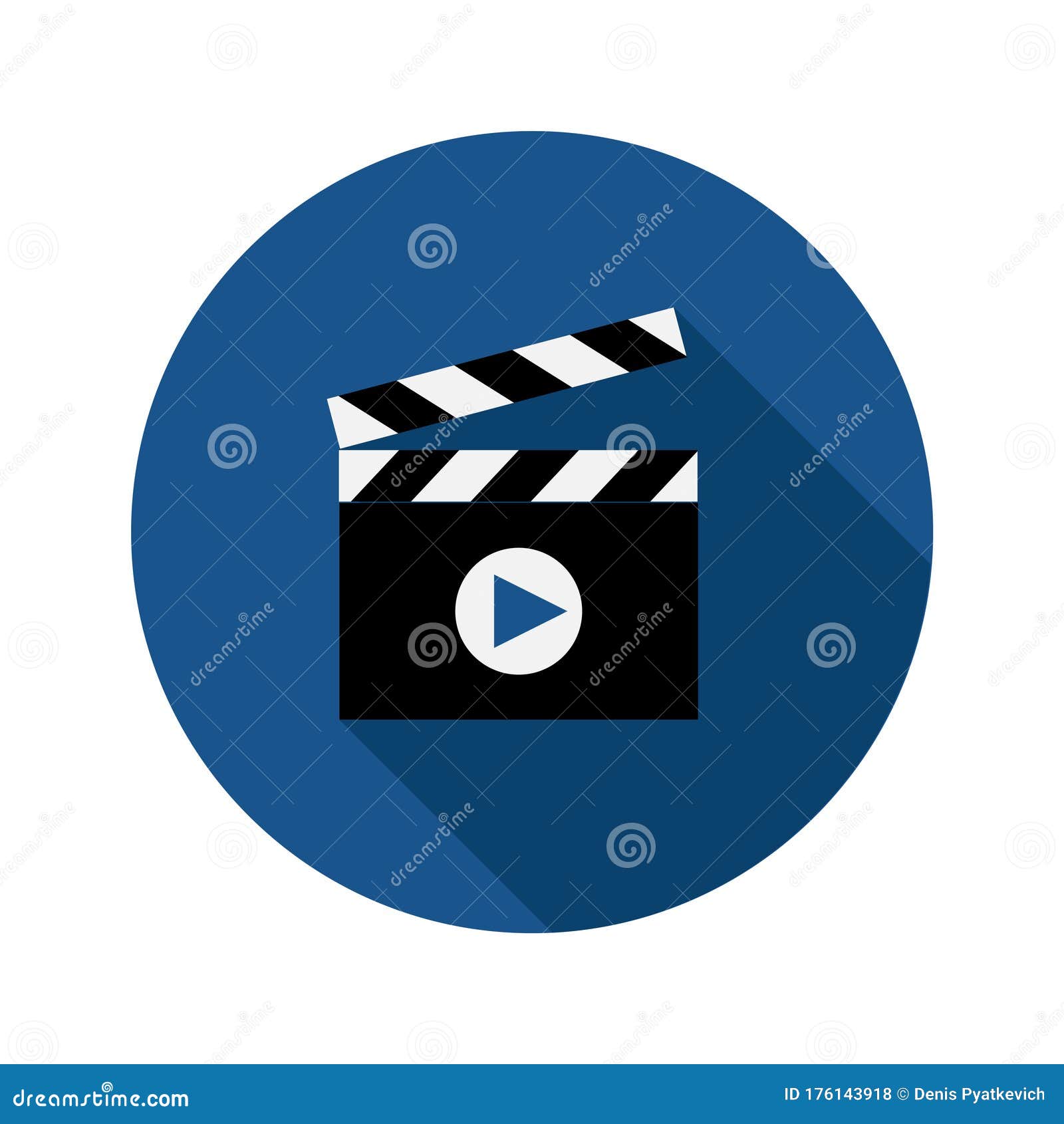 Flat, Simple Clapper Board Icon Stock Vector - Illustration of design ...