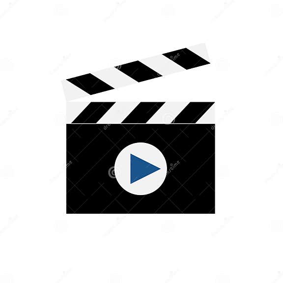 Flat, Simple Clapper Board Icon Stock Vector - Illustration of ...