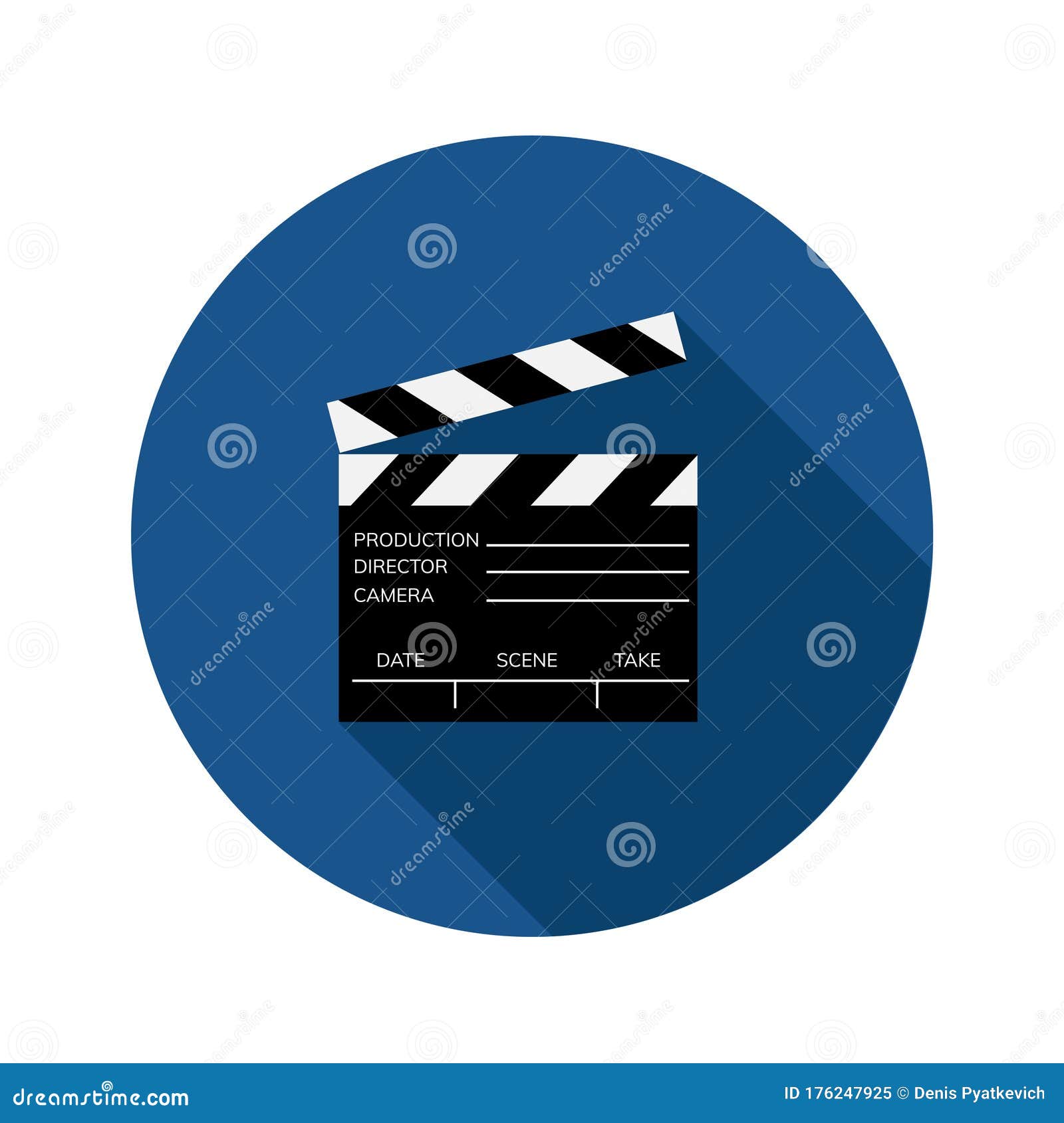 Flat, Simple Clapper Board Icon Stock Vector - Illustration of icon ...