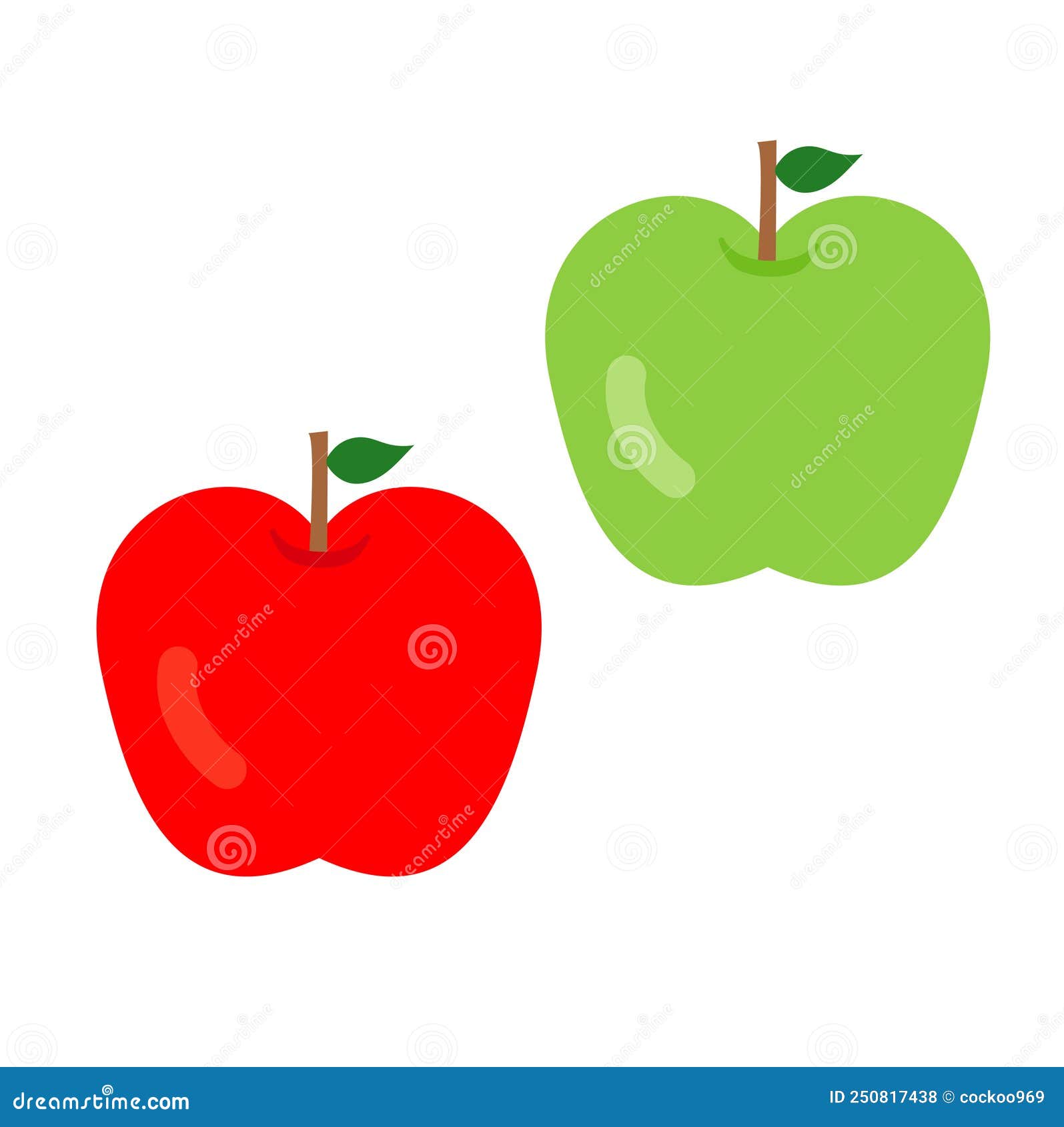 Flat and simple cute apple stock illustration. Illustration of flat ...