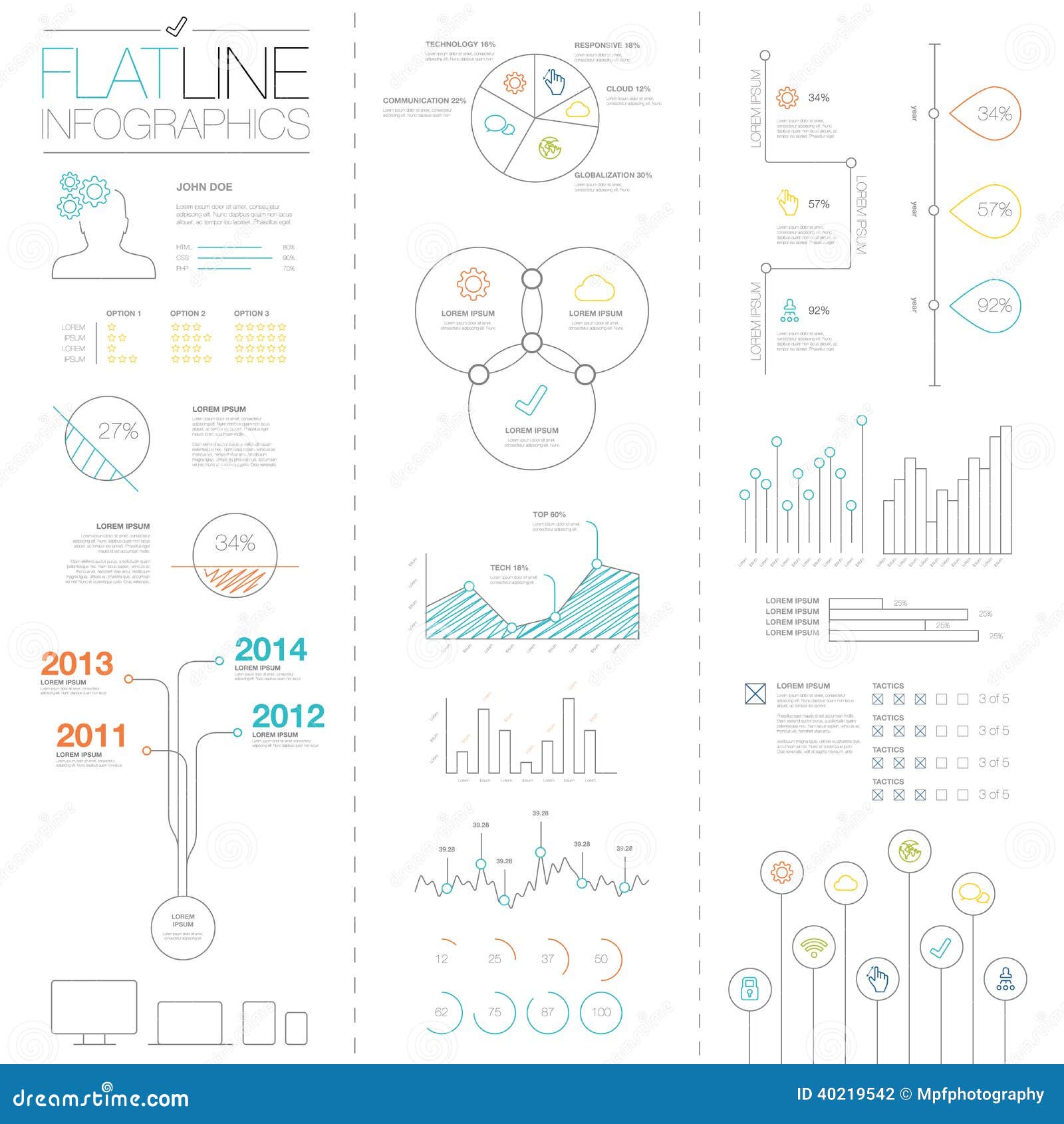 Outline Infographic Diagrams Set With 3, 4, 5, 6, 7 And 8 Options ...