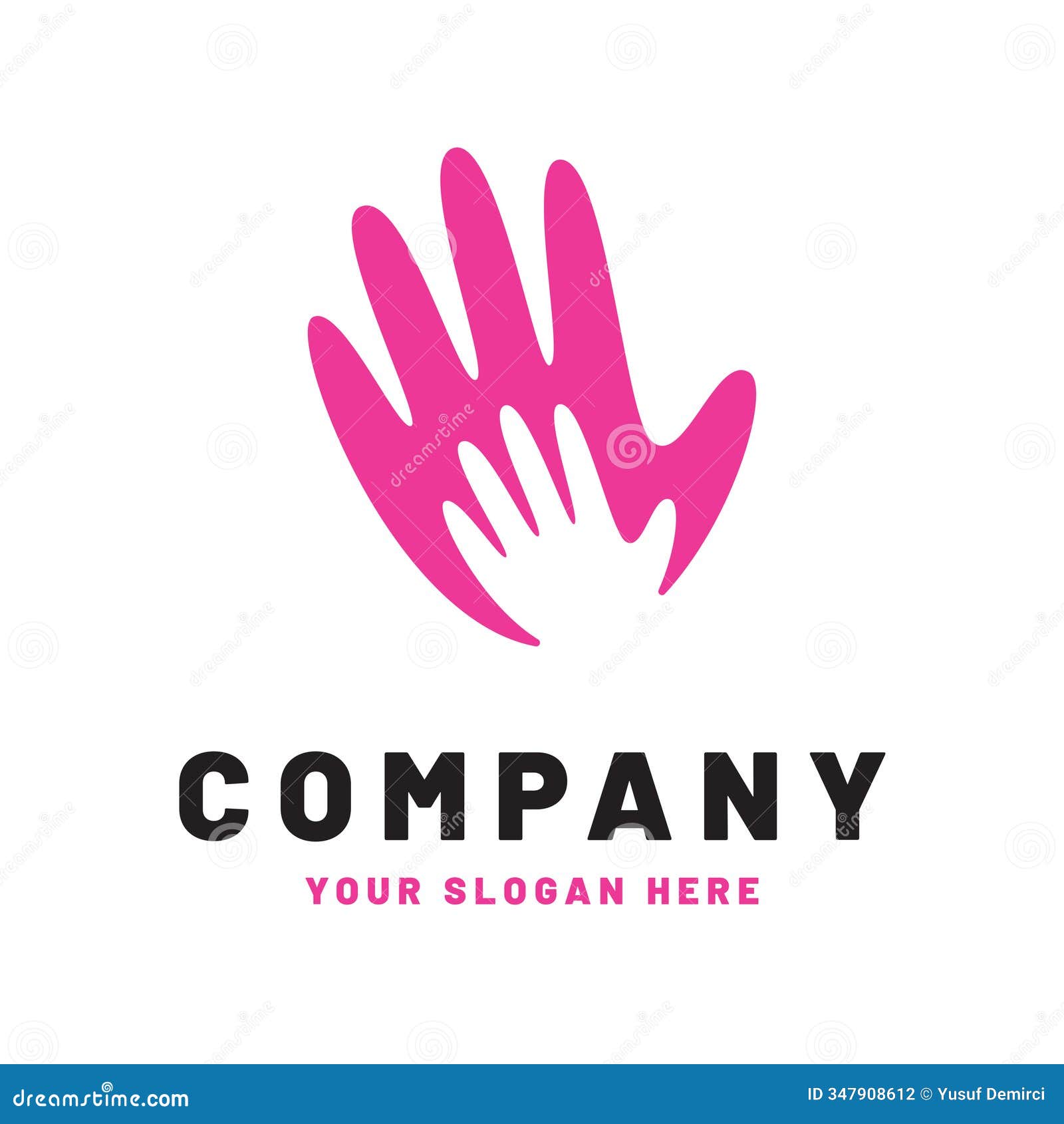 Flat Simple Hand Logo Design Stock Illustration - Illustration of ...