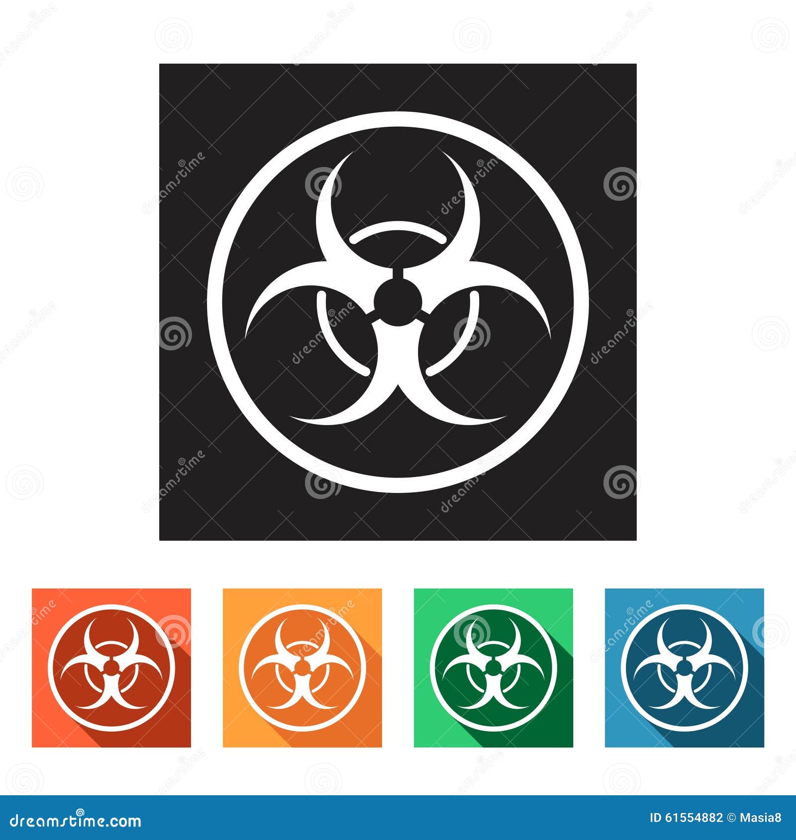 Flat Simple Icons (biohazard, Dangerous), Stock Illustration ...