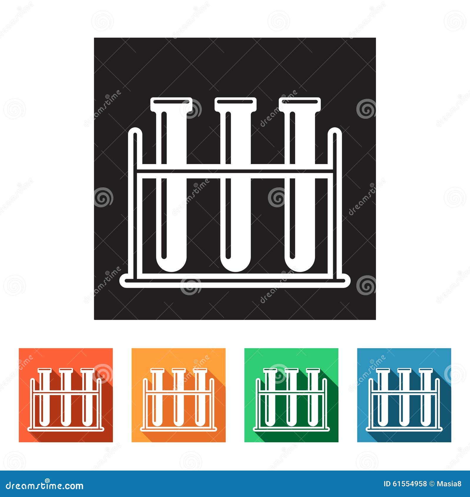 Flat Simple Icons (test-tubes, Vials), Stock Illustration ...