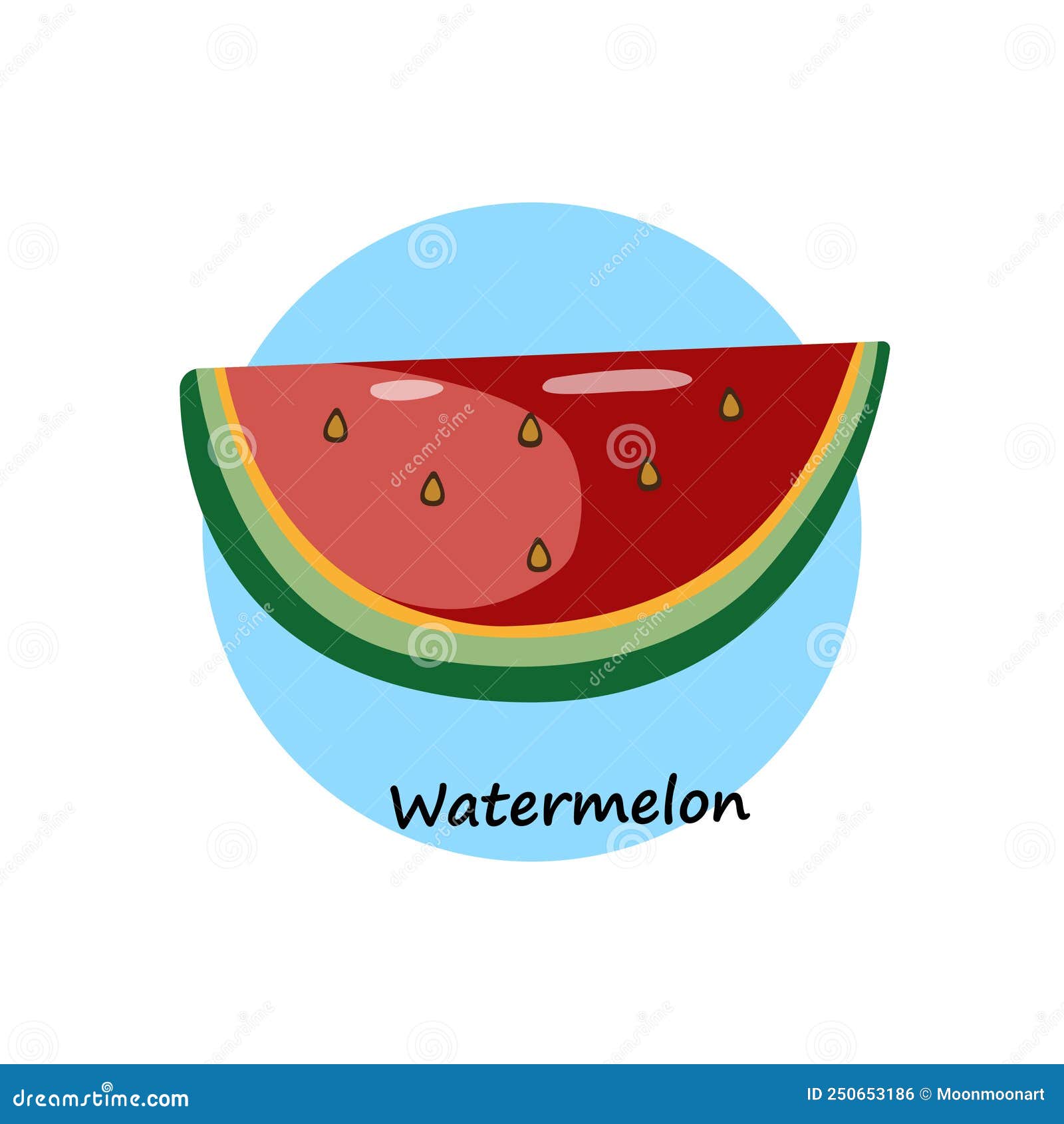 Flat Simple Illustration of Watermelon Slice. Stock Vector ...