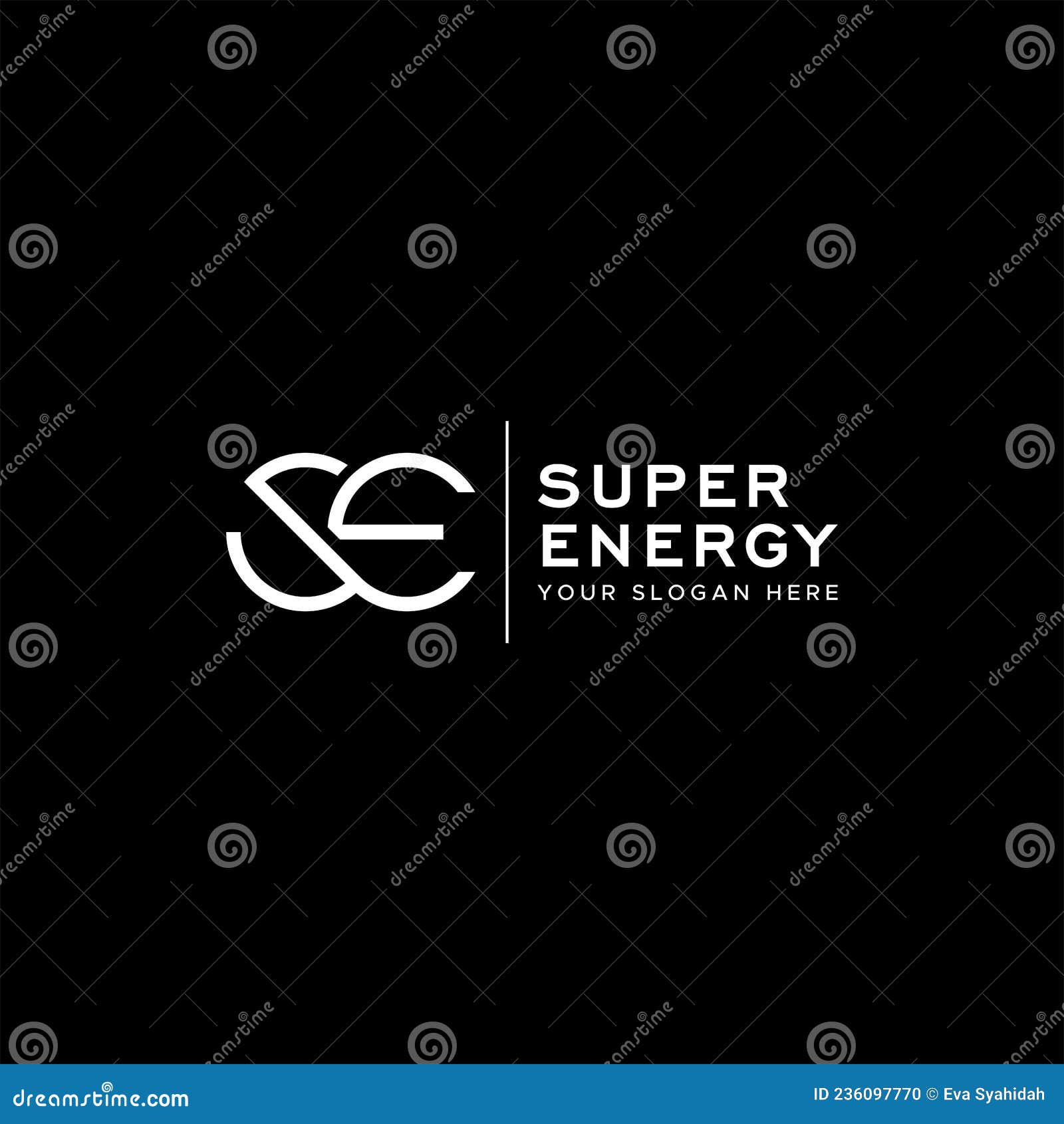 Flat Simple Lettermark Initial SE Logo Design Stock Vector ...
