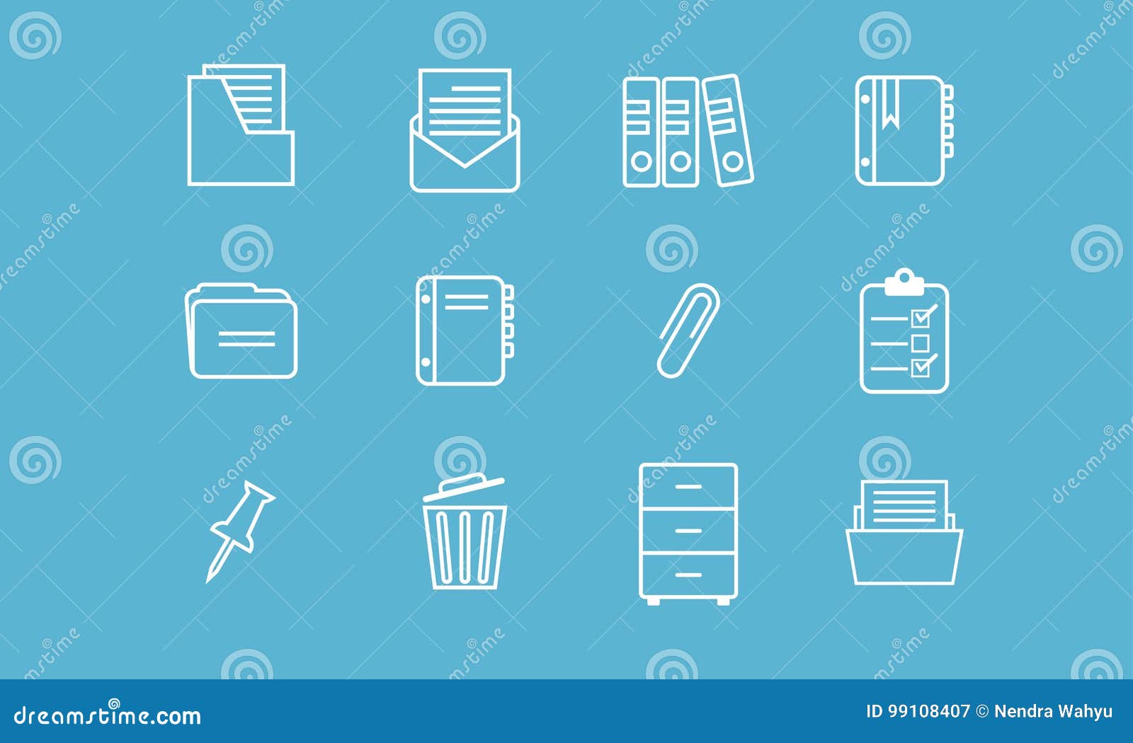 Flat Simple Minimalist Office File Organizer Icon Stock Vector ...