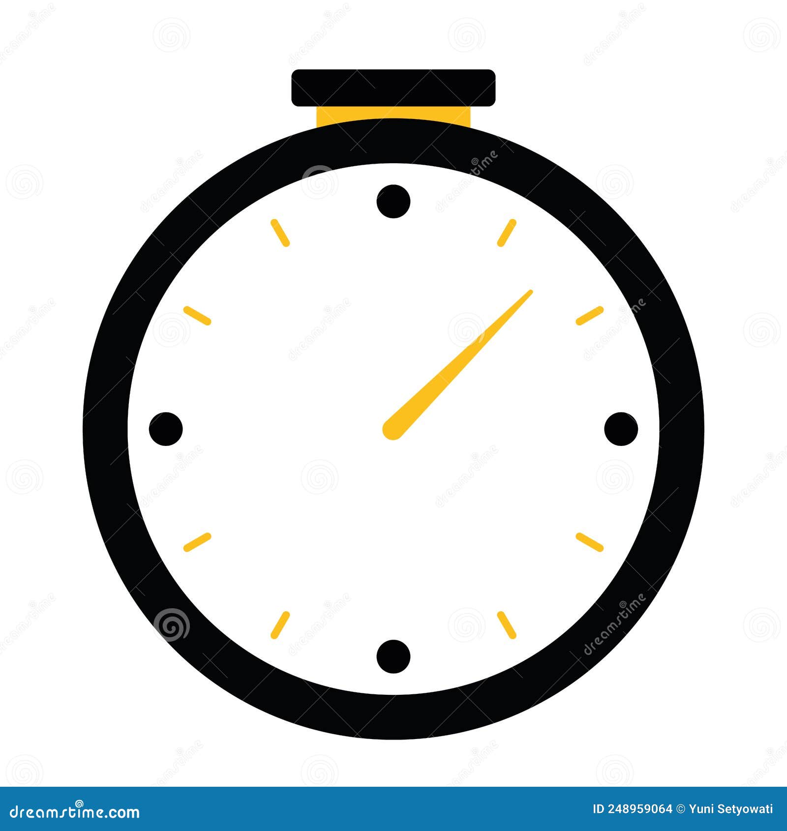 Flat Simple Stopwatch Time Vector Icon Clipart Stock Vector ...