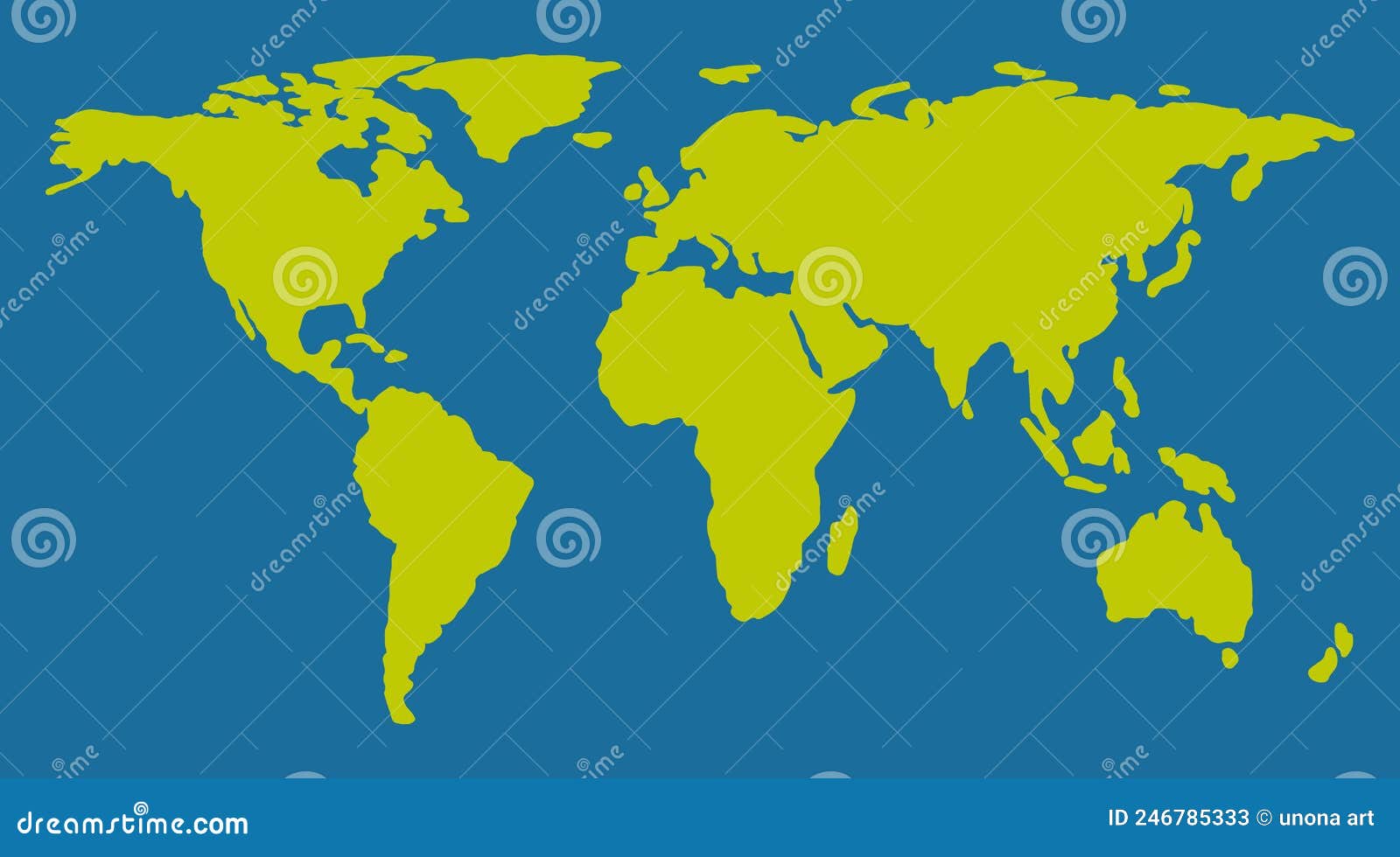 Flat simplified earth map. stock illustration. Illustration of ...
