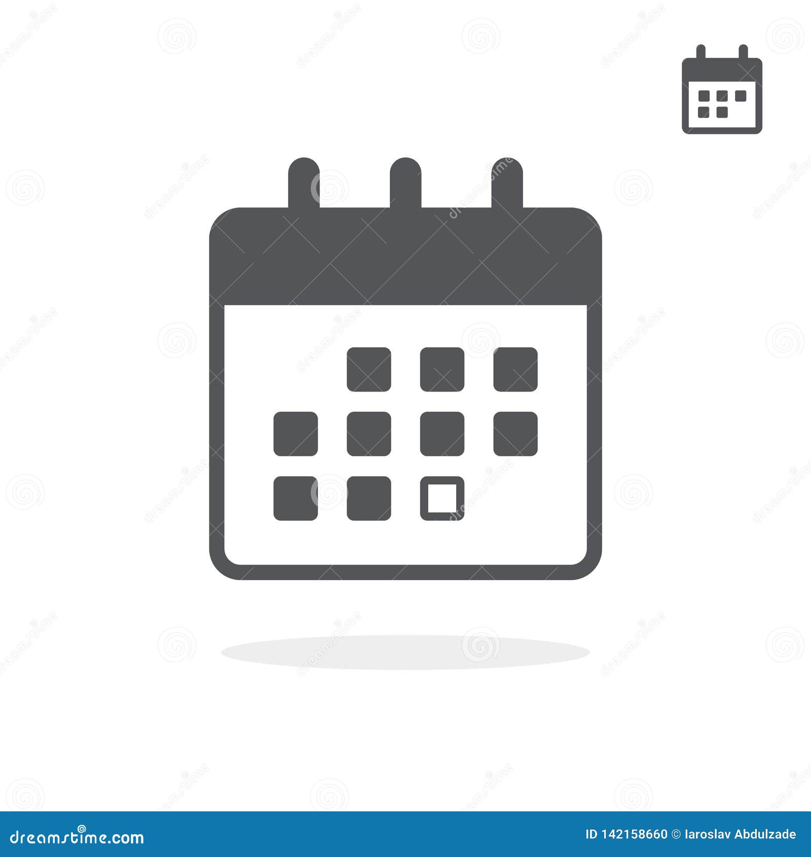Flat Small and Large Icon of Calendar. Vector Illustration Stock ...