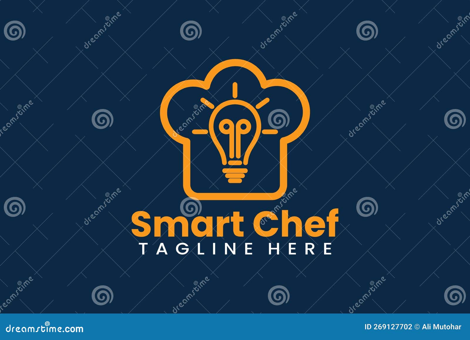 Flat Smart Chef Logo Template Design Illustration Stock Vector ...