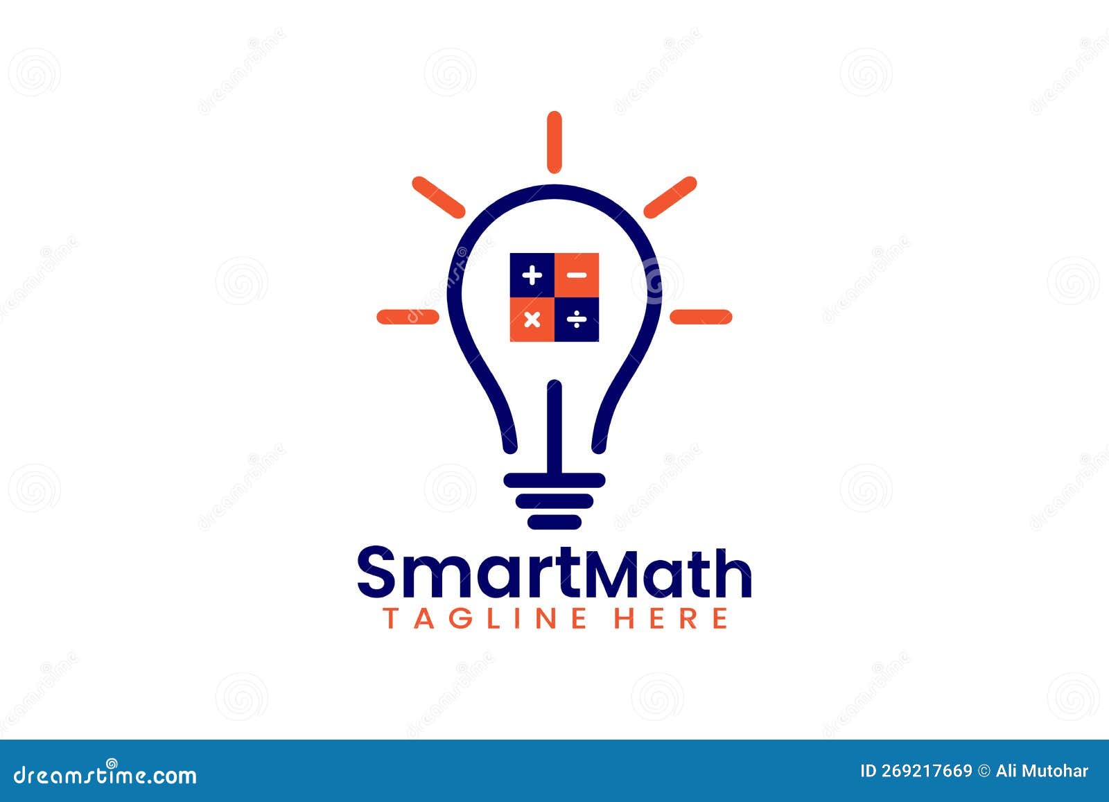 Flat Smart Mathematics Logo Template Vector Design Stock Vector ...