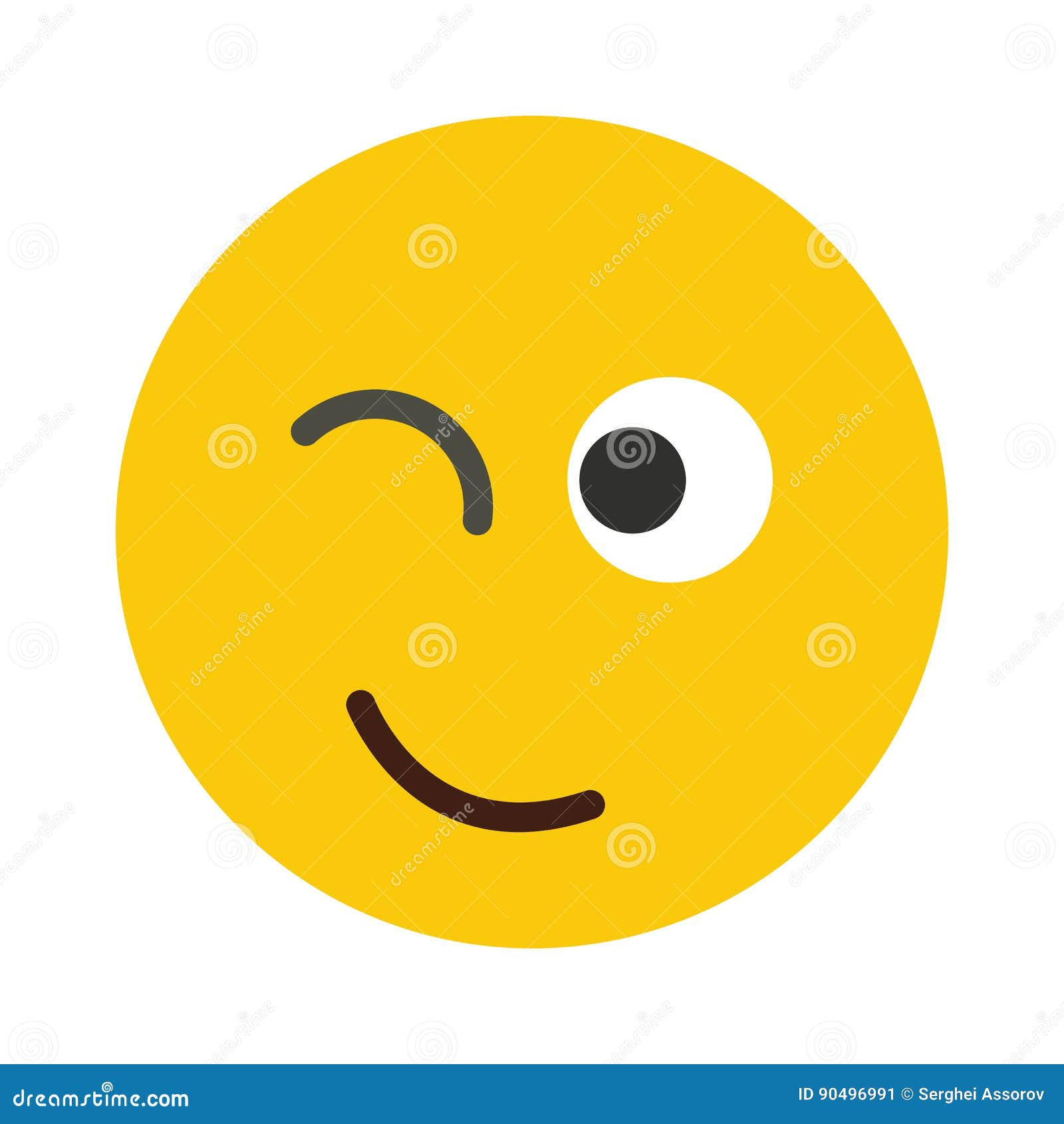 Flat Smile Emodji Isolated on White Background Stock Vector ...