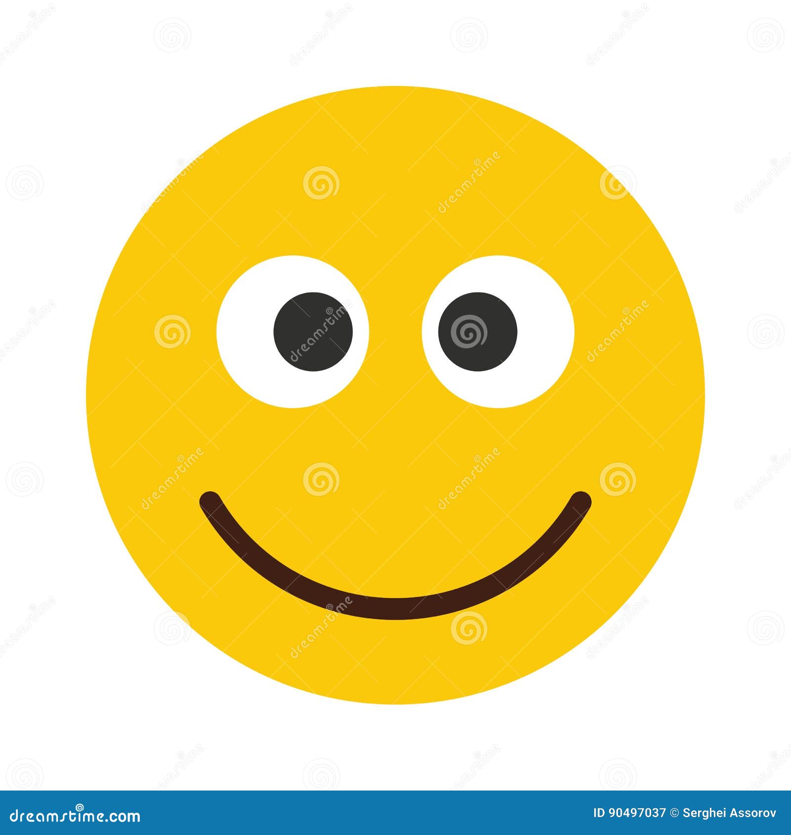 Flat Smile Emodji Isolated On White Background Stock Vector ...