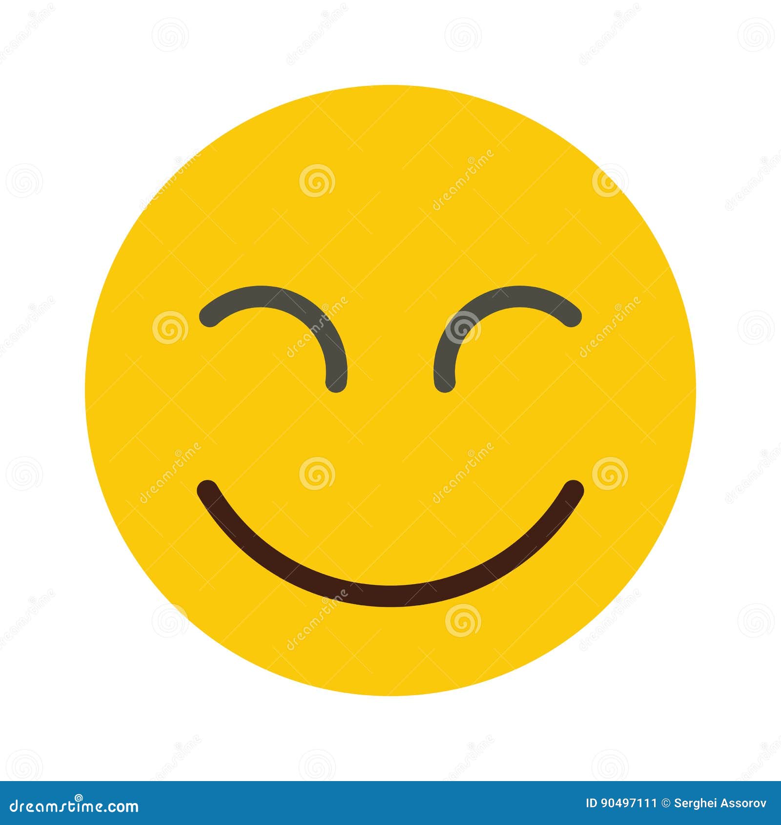 Flat Smile Emodji Isolated on White Background Stock Vector ...