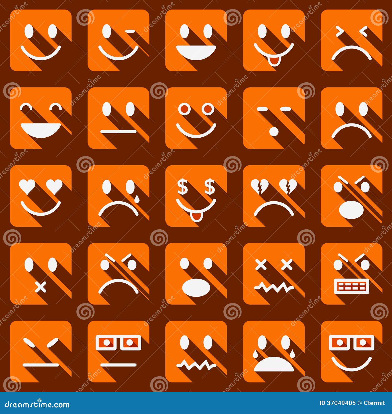 Flat Smiley Icons Vector Illustration | CartoonDealer.com #40609922