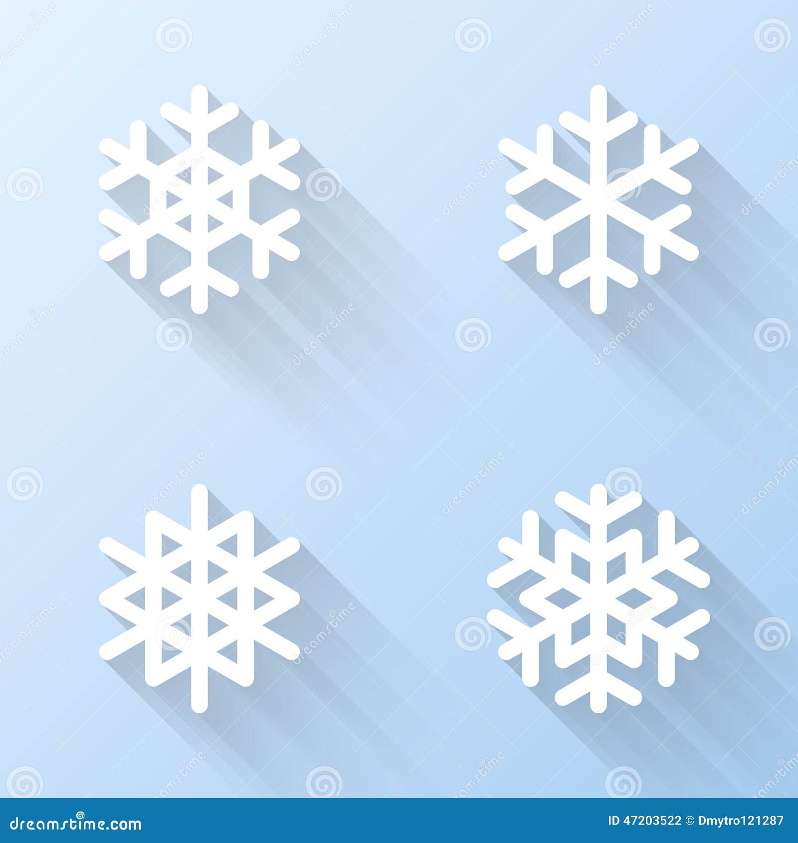 Flat Snowflake Icons. Vector Illustration Stock Vector - Illustration ...