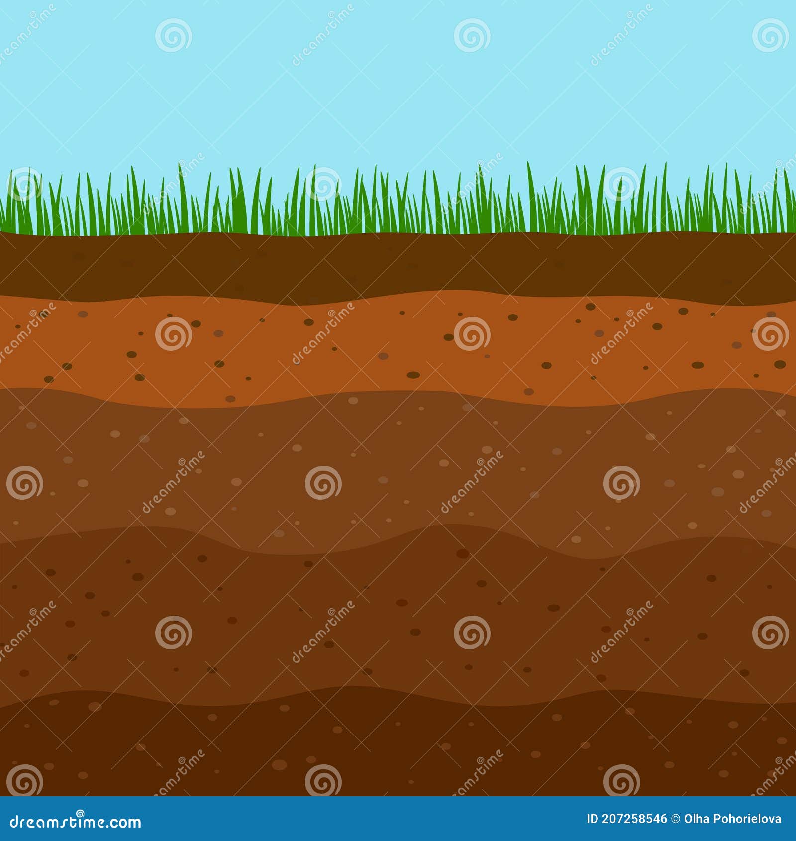 Flat Soil Diagram Template Composed of Different Layers and a Top Layer ...
