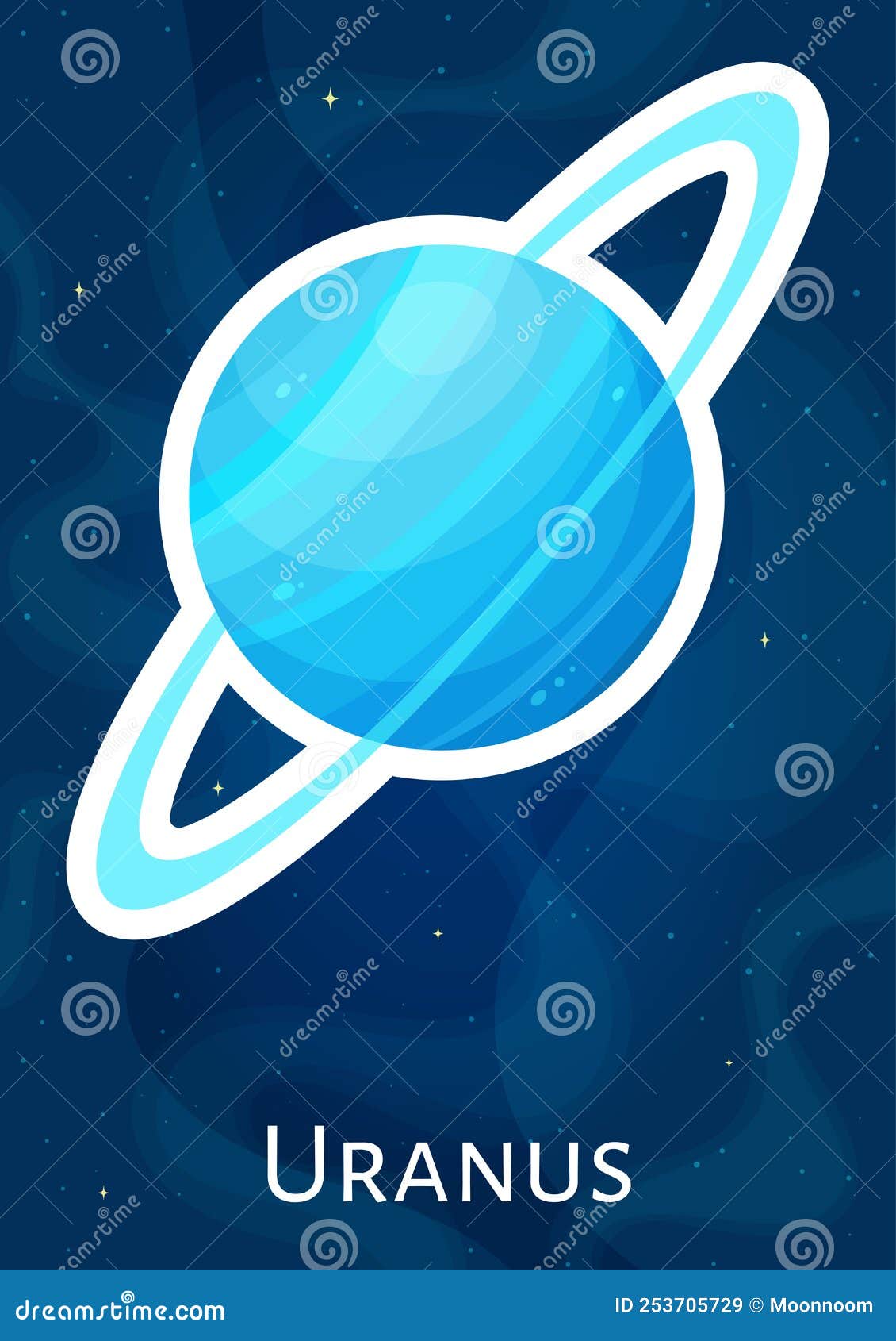 Uranus Vector Illustration, With Star And Blue Background ...