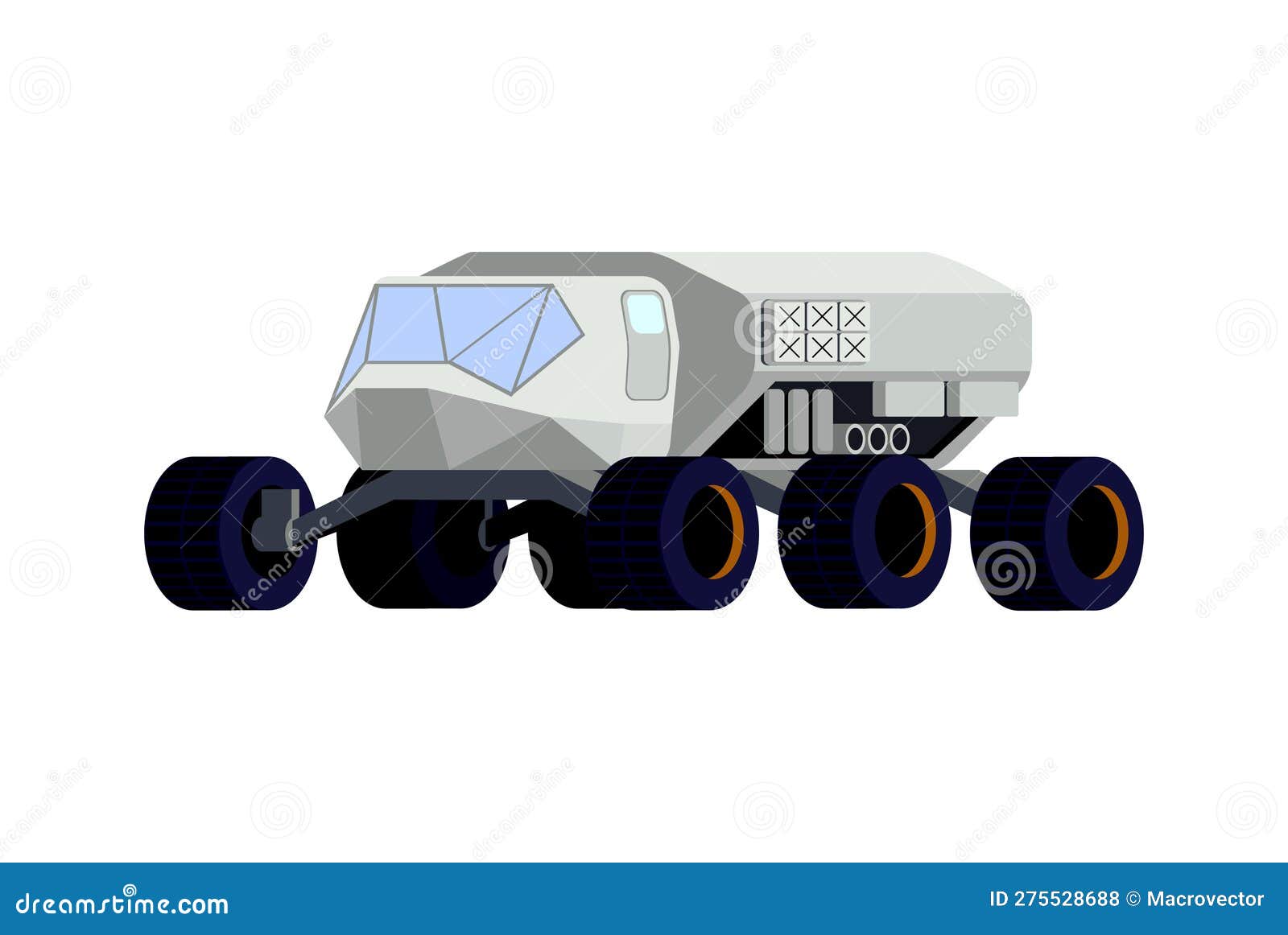 Space Rover On Moon Surface Scene, Robotic Autonomous Vehicle, Space ...