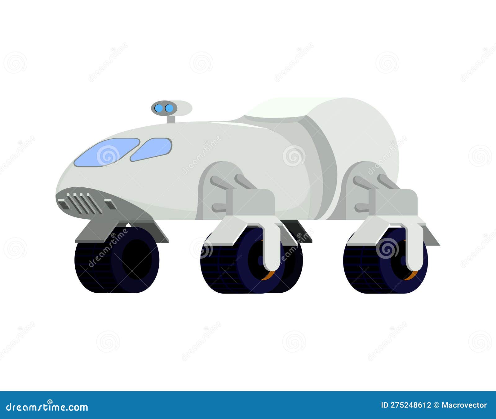 Flat Space Rover stock vector. Illustration of science - 275248612