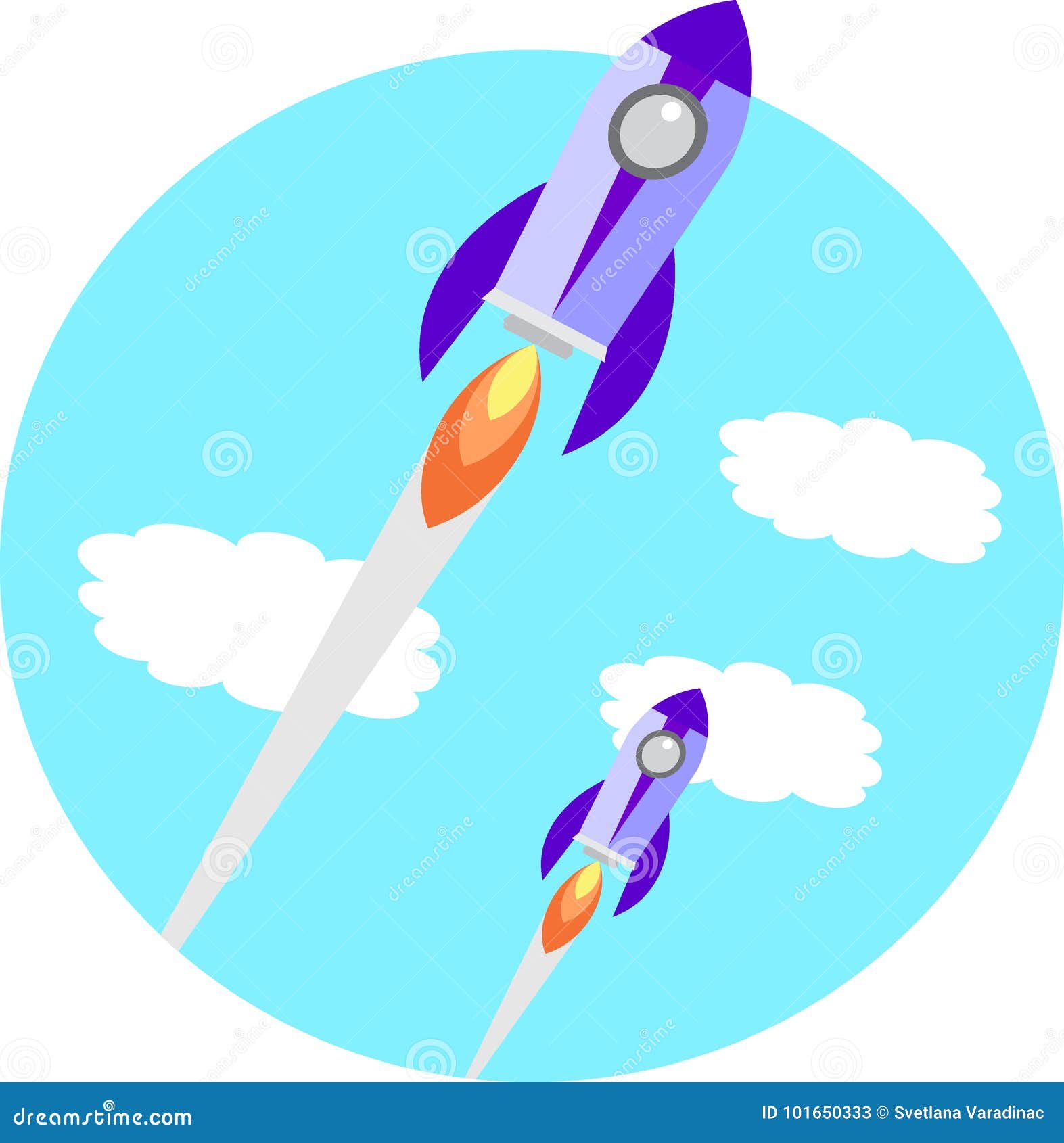 Flat Space Shuttle Rocket Circle Icon Stock Vector - Illustration of ...