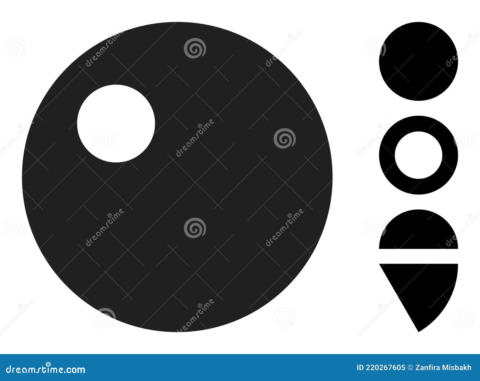 Flat Sphere Vector Icon Image Stock Vector - Illustration of particle ...