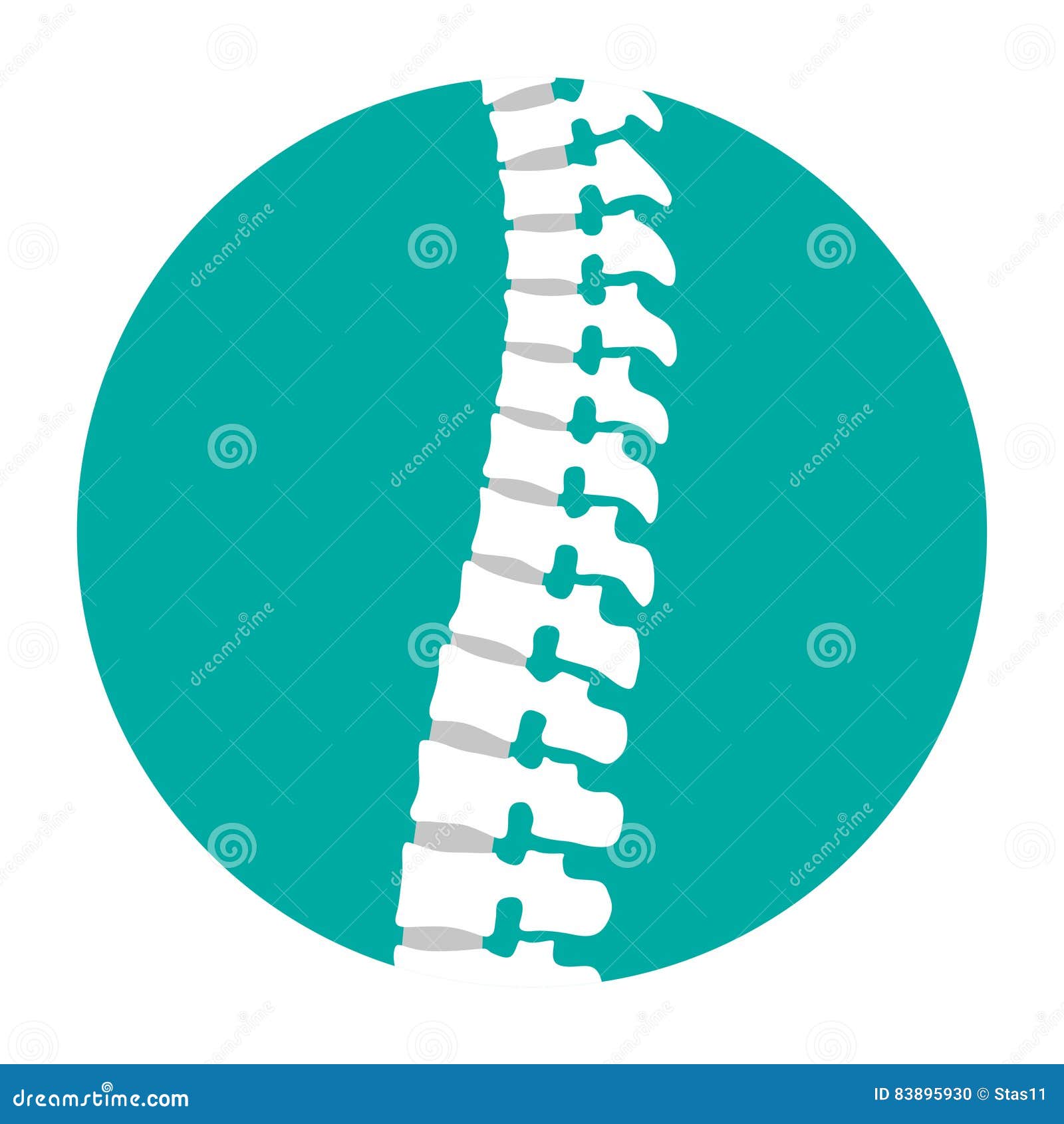 Flat Spine Icon for Orthopedic Therapy, Diagnostic Center. Stock ...