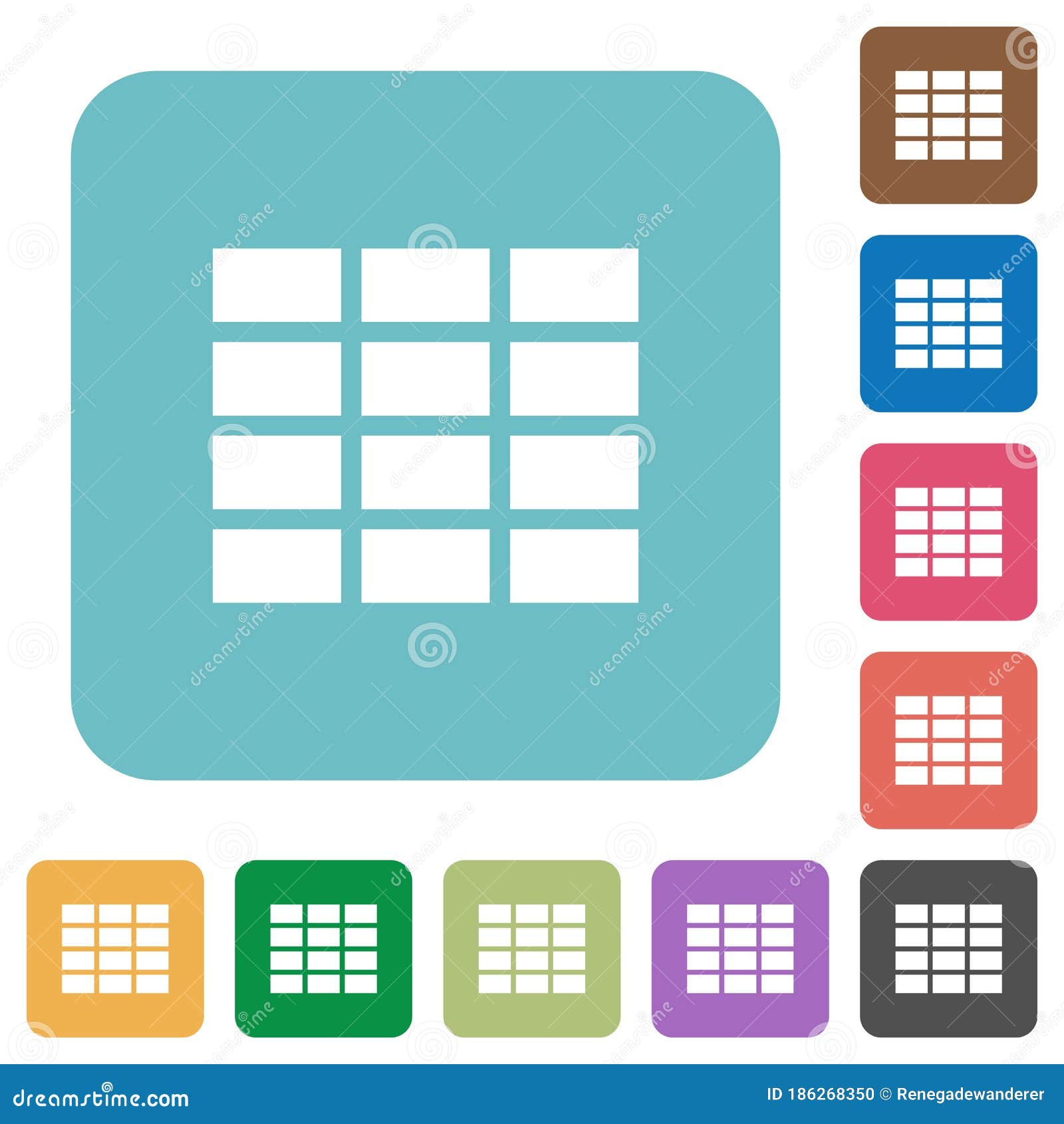 Flat spreadsheet icons stock vector. Illustration of chart - 186268350
