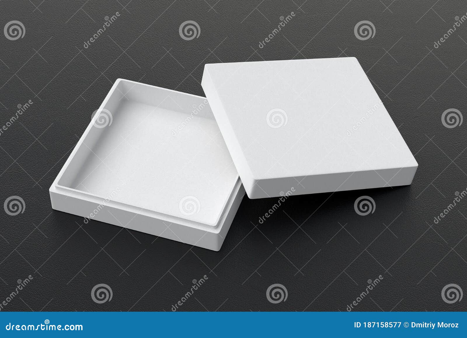Flat square box stock illustration. Illustration of cardboard - 187158577