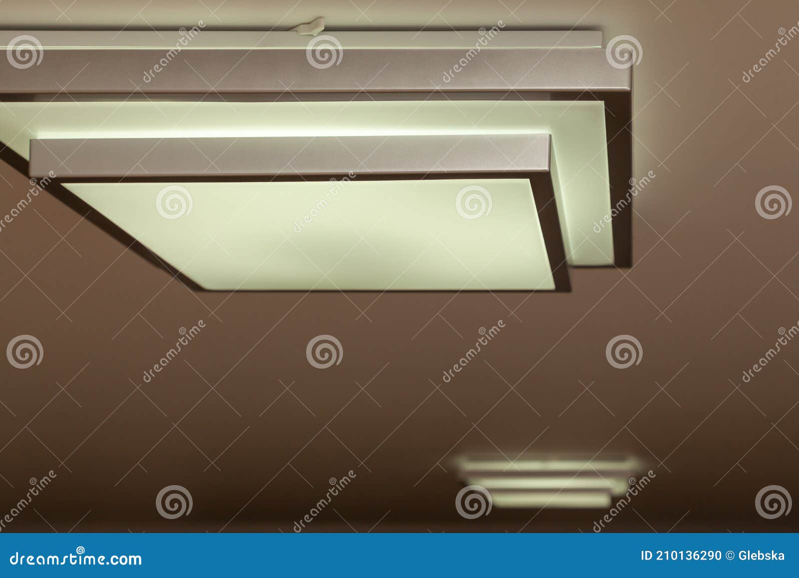 Square Lamp on White Ceiling Stock Photo - Image of hall, flat: 210136290