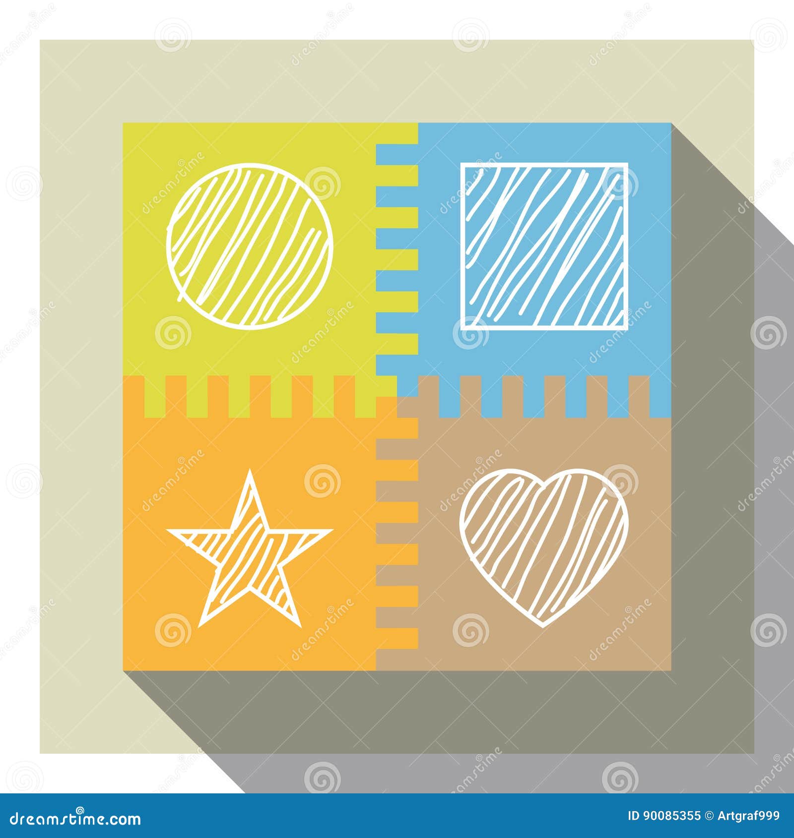 Flat square stock vector. Illustration of flat, brown - 90085355