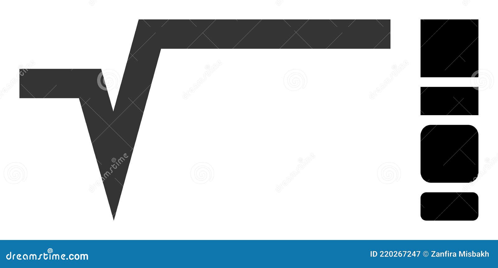 Flat Square Root Vector Icon Symbol Stock Vector - Illustration of icon ...
