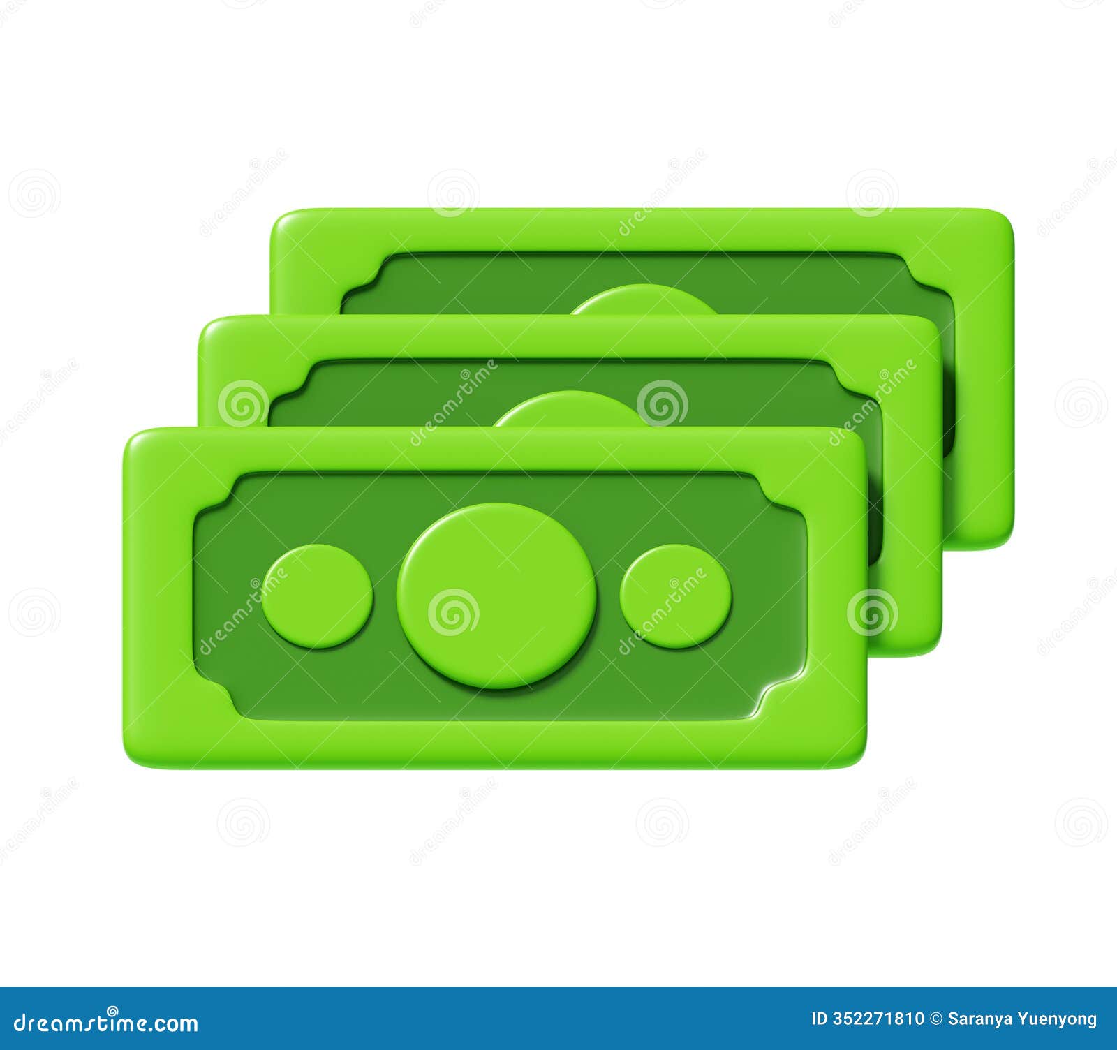 Flat Stack of Bills Icon 3d Illustration Stock Illustration ...
