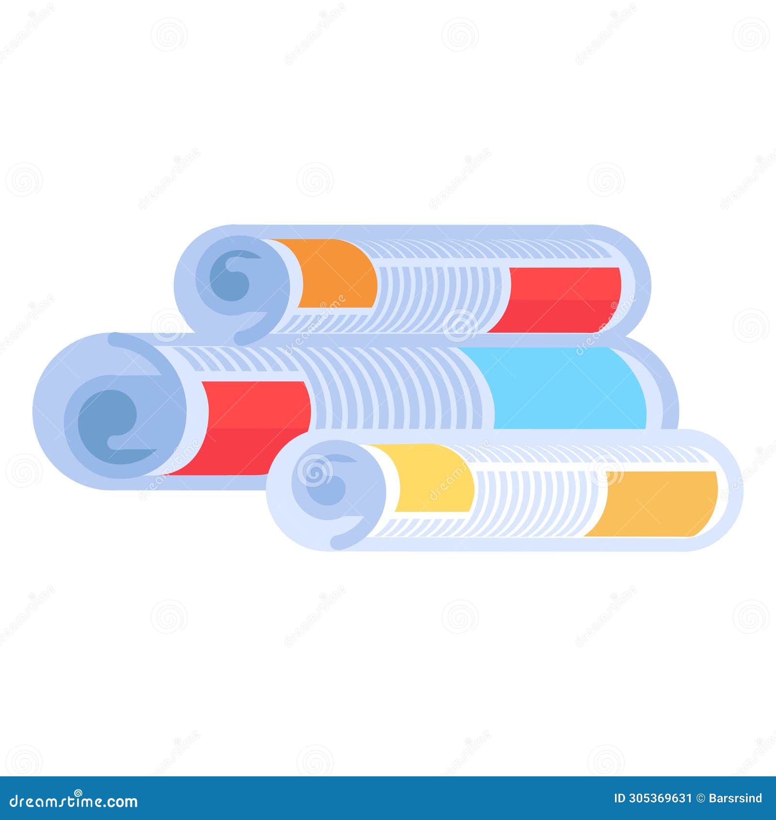 Flat Stack of Rolled Up Paper Newspapers Icon Stock Illustration ...