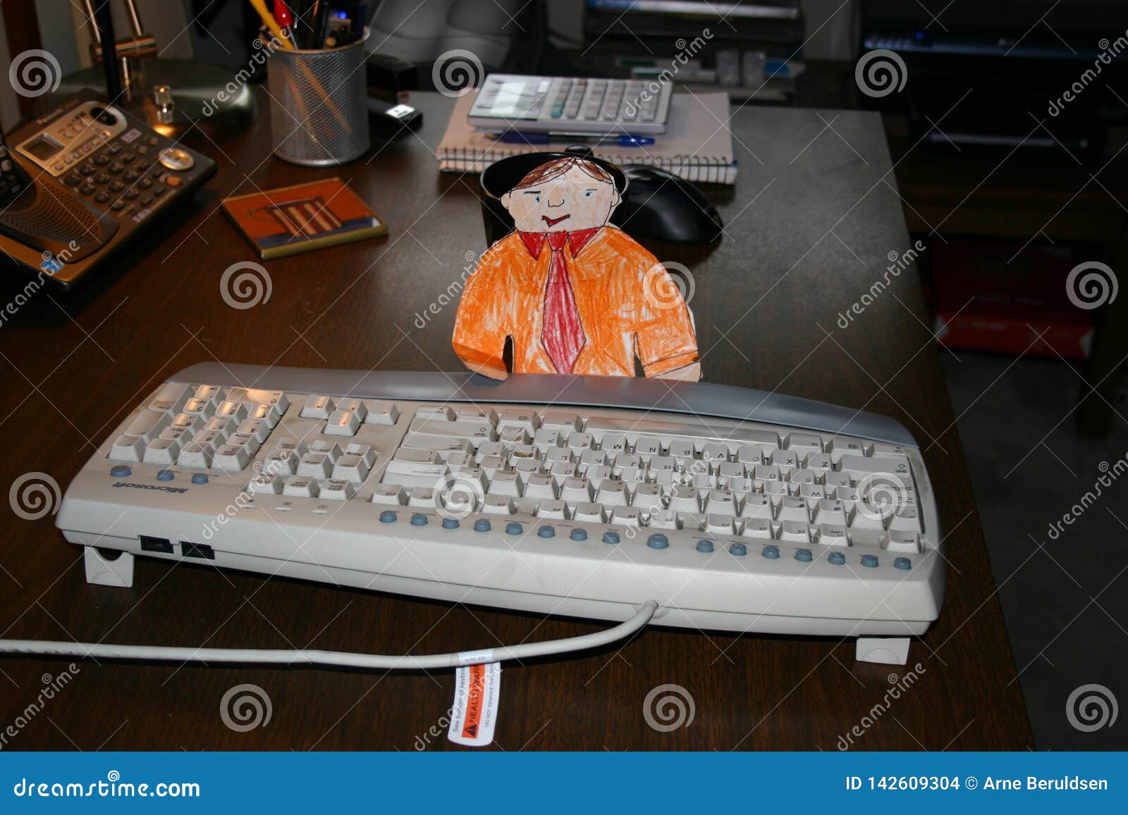 Flat Stanley Working At The Computer Editorial Image | CartoonDealer ...