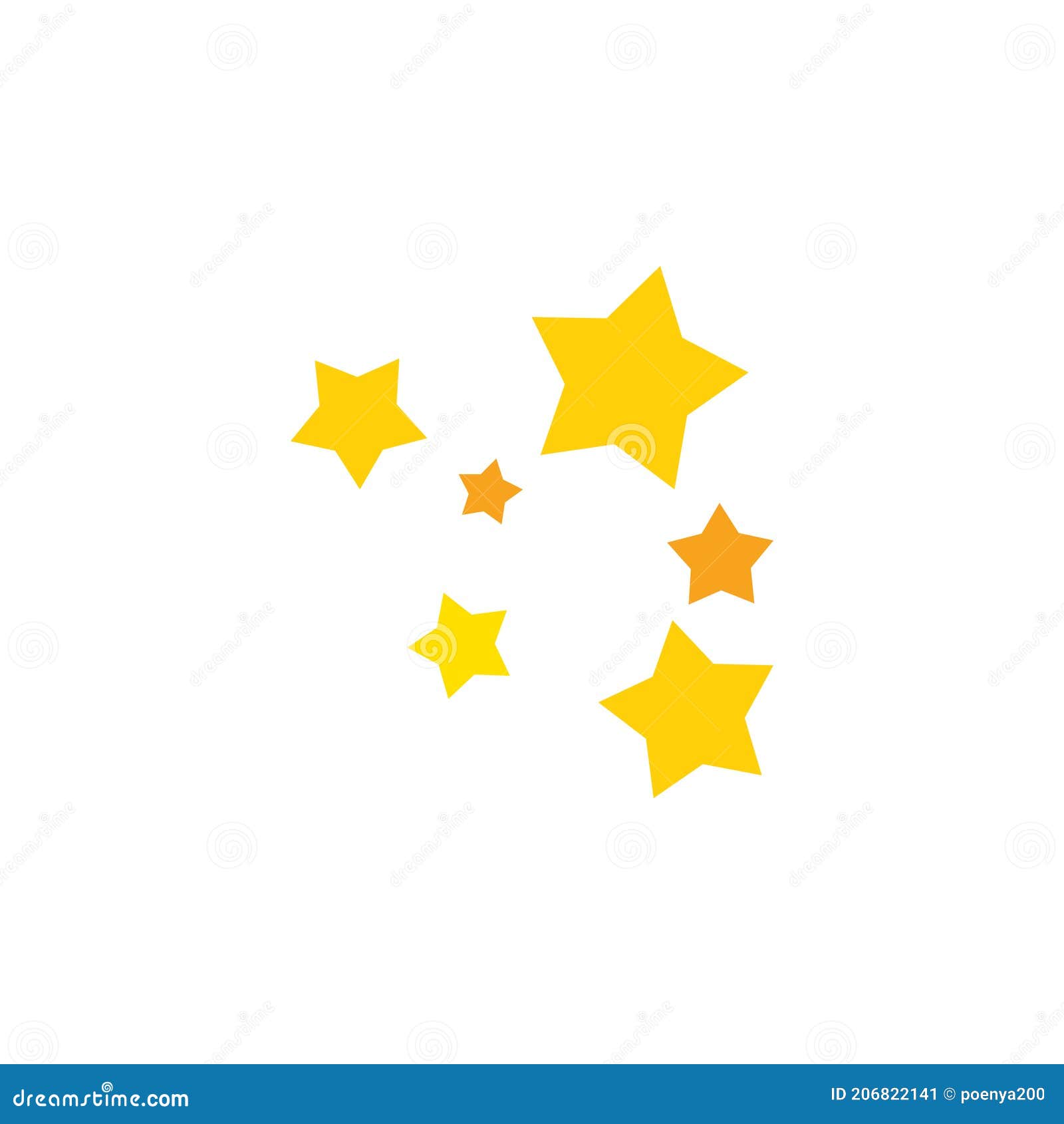 Flat Star Icon. Shine Yellow Sparkle, Decoration Twinkle, Shiny Flash ...