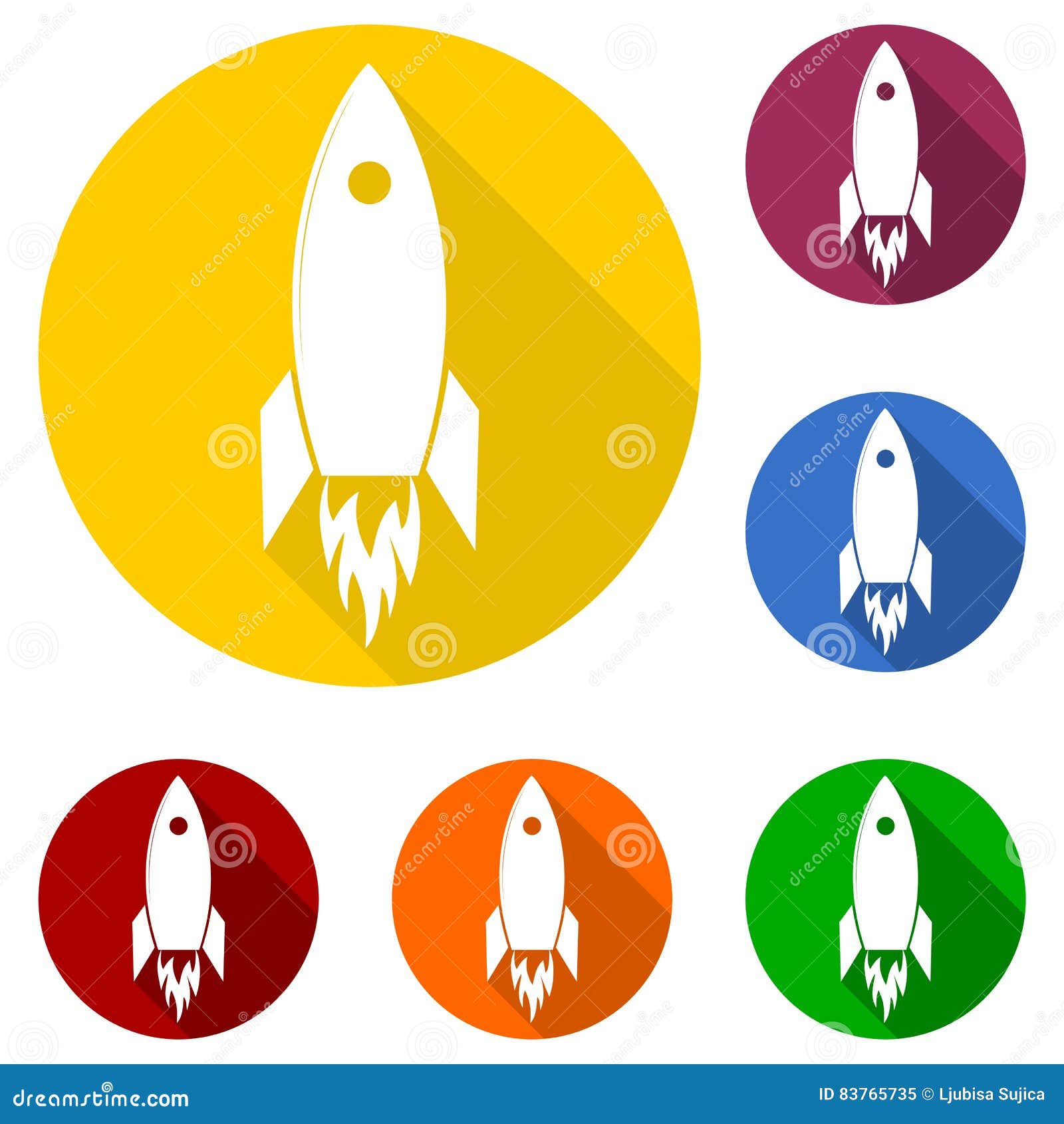 Flat Startup Rocket Beginning Fly Up Start Business Concept Icon Design ...